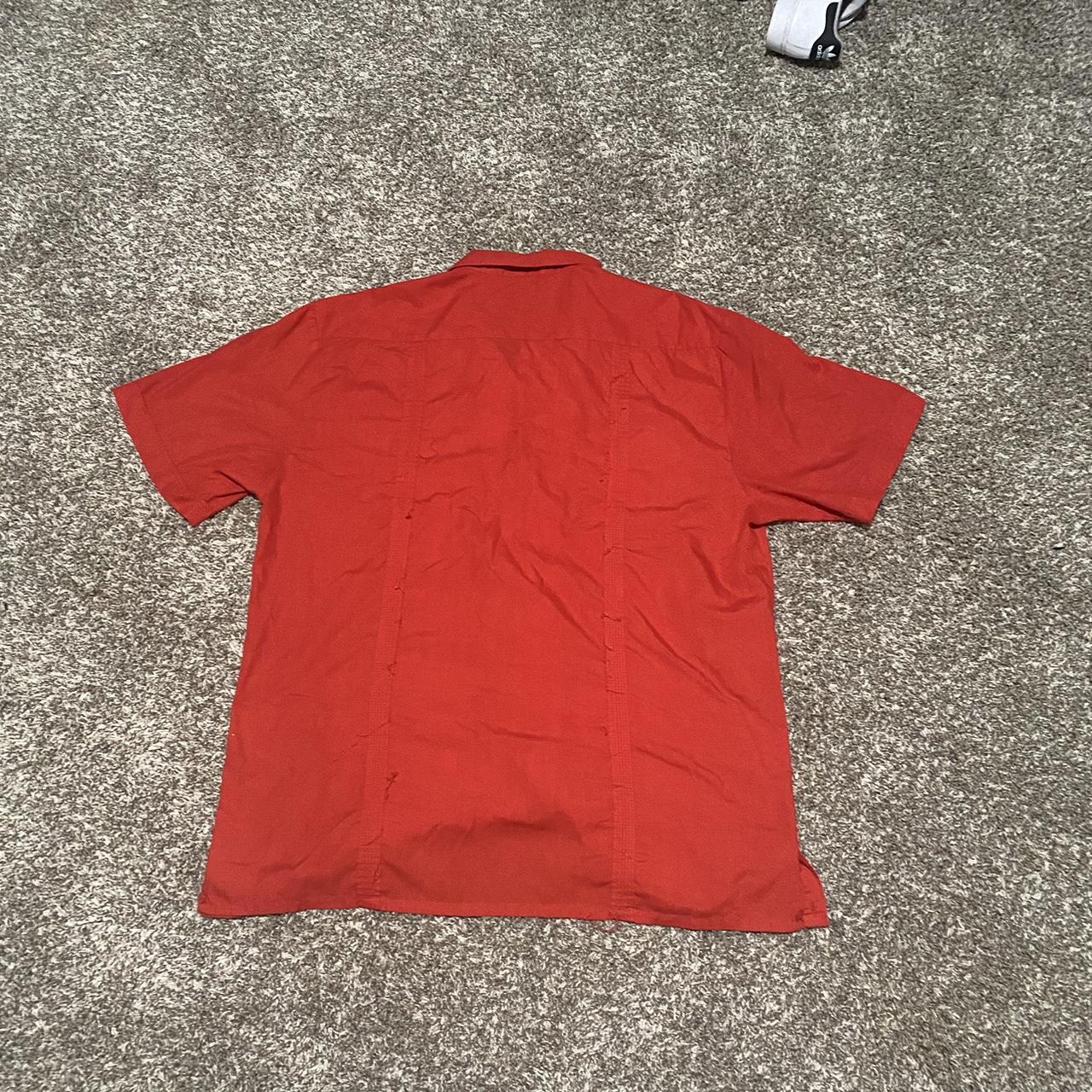 Vintage omega Red short sleeve button up shirt - Depop