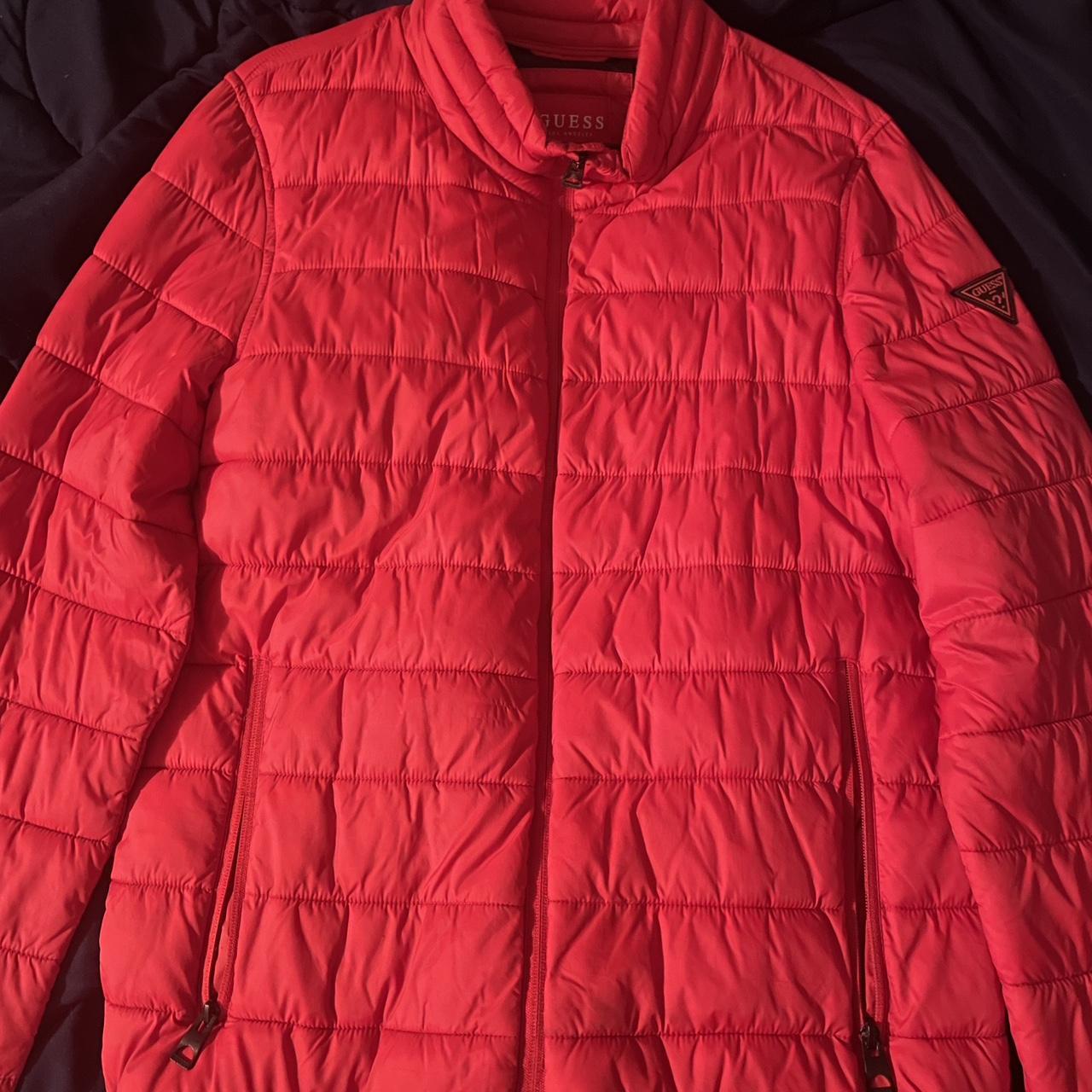 Guess red puffer jacket #winter - Depop