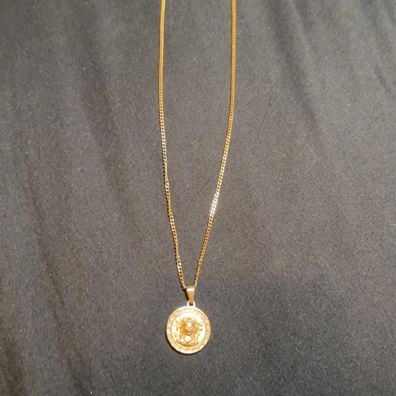 Medusa pendant gold chain (Not real... - Depop