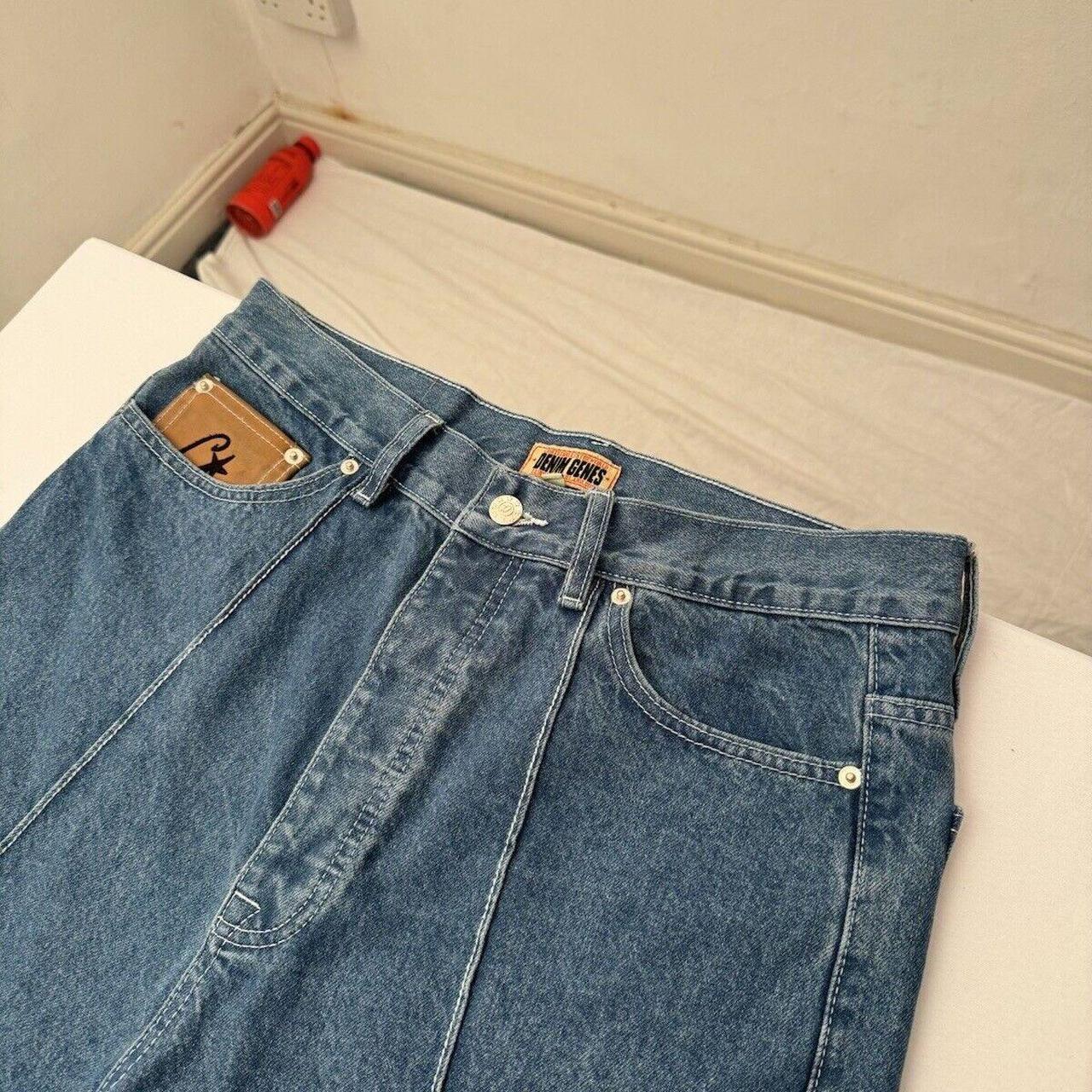 Corteiz C-Star Denim Jeans - Blue - Size Medium -... - Depop