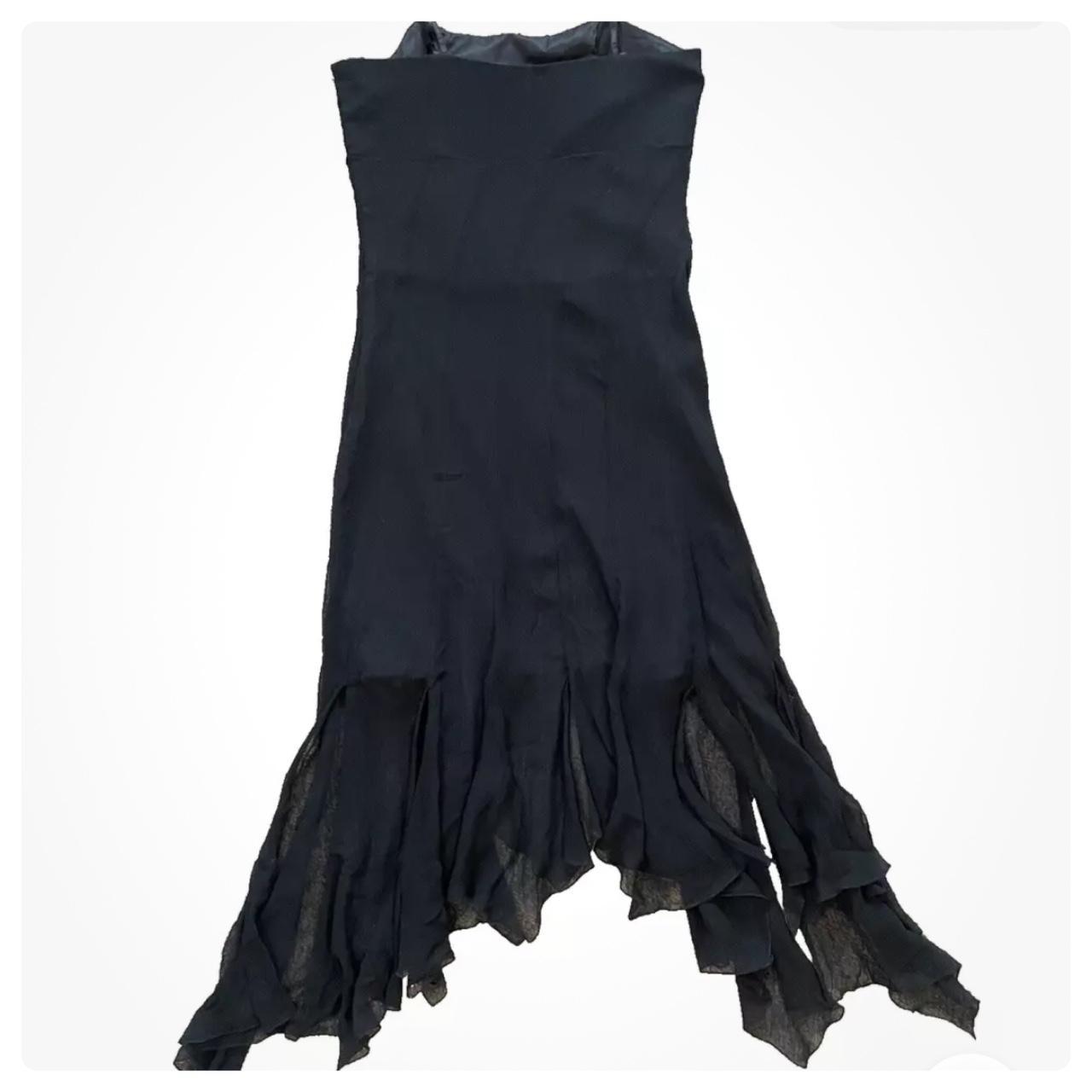 Vintage Y2K Strapless Silk Formal Dress Tissue Hem... | Depop
