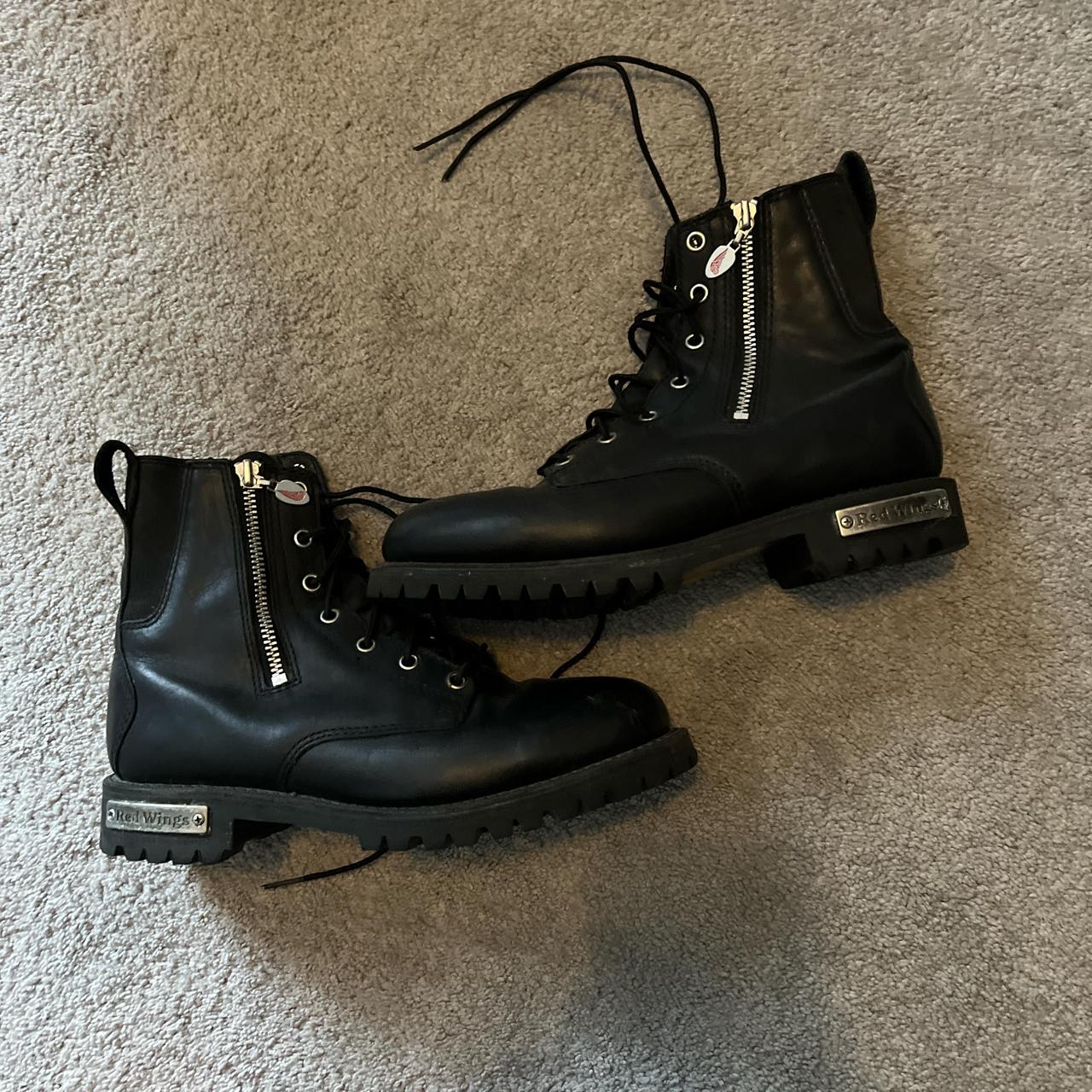 Red Wing Motorcycle Boots - Depop