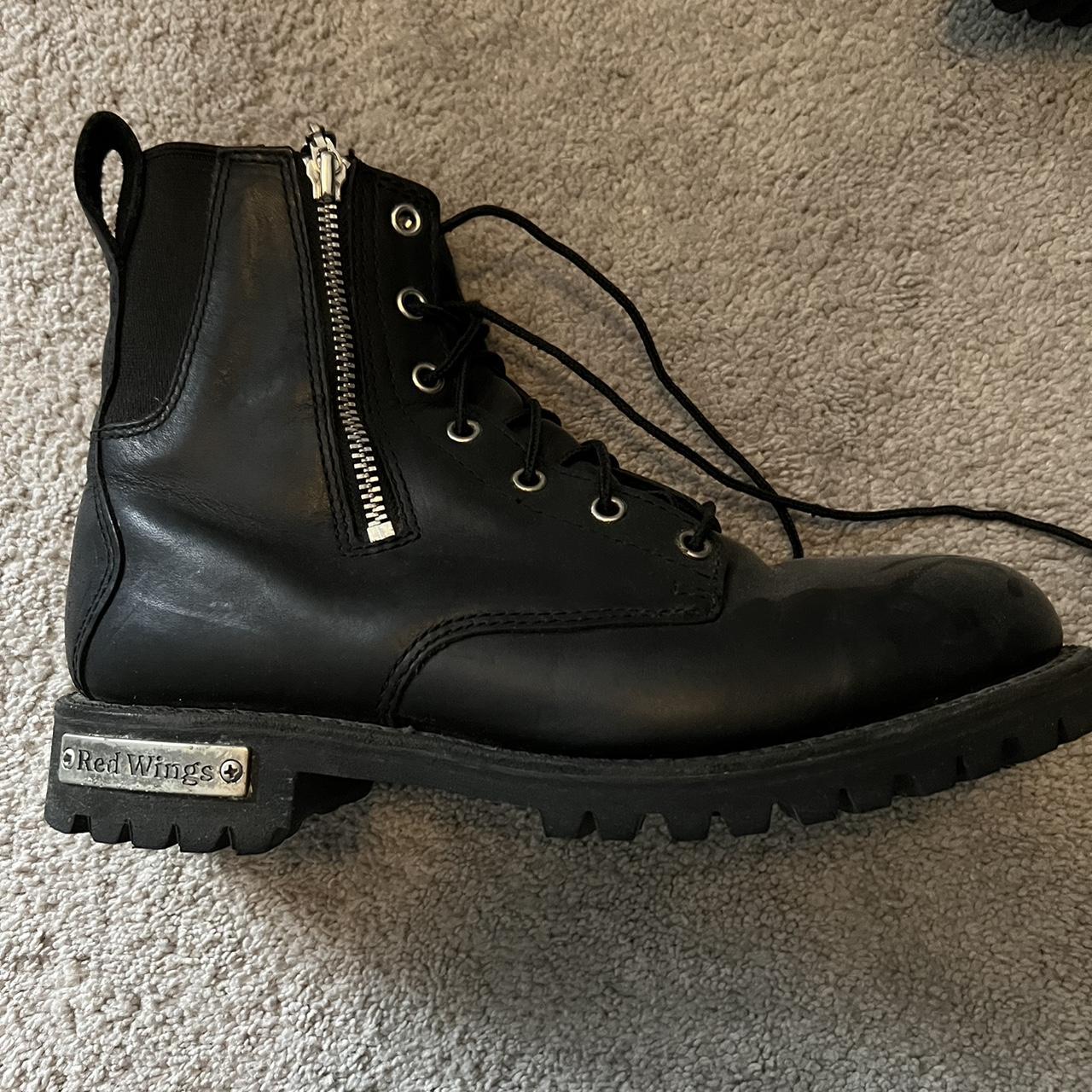 Red Wing Motorcycle Boots - Depop