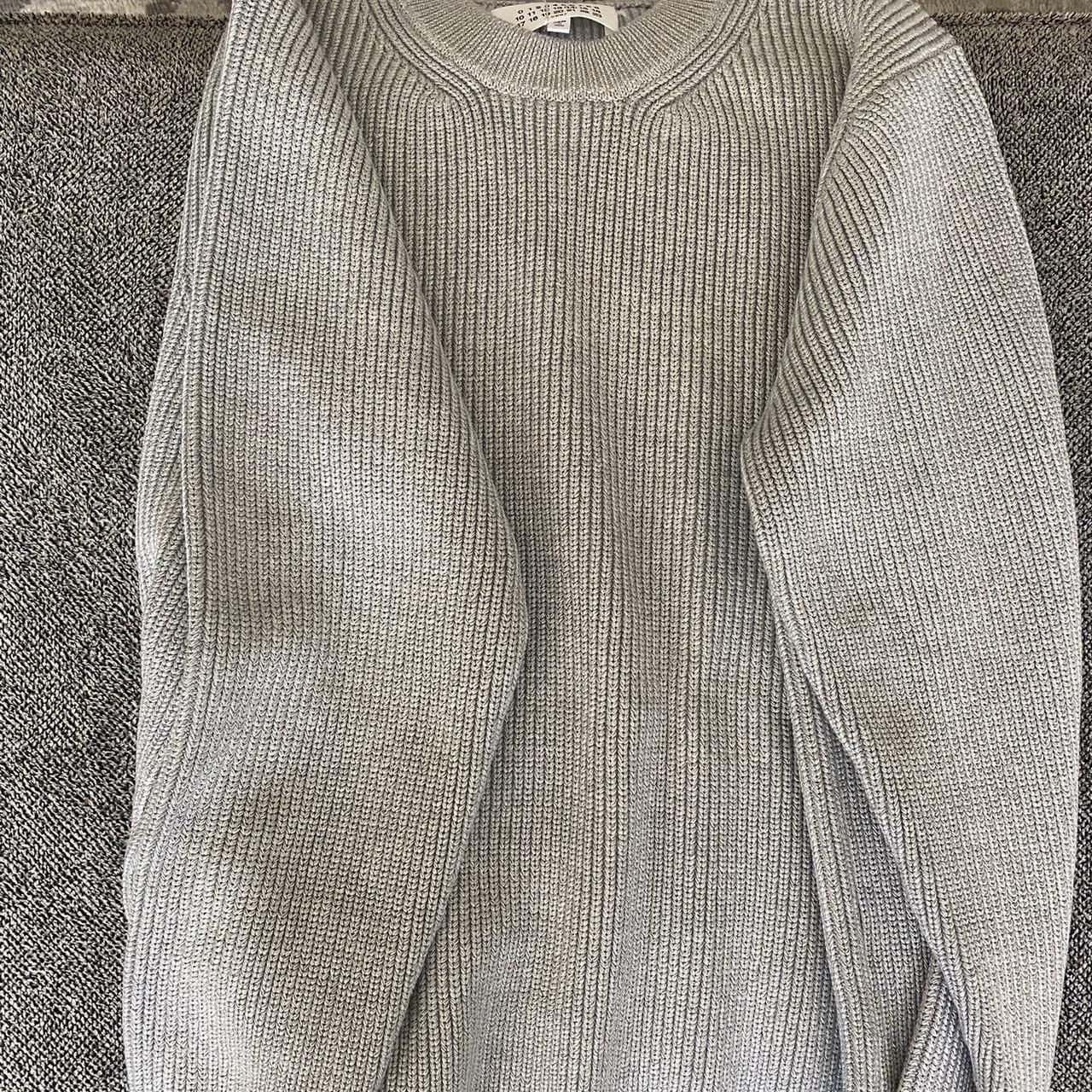 maison margiela grey ribbed knit sweater. worn 2... - Depop