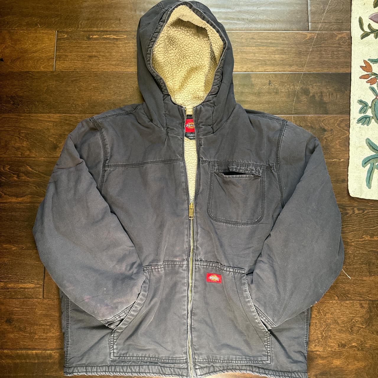 Gray Distressed Dickies Work Jacket #workwear #y2k... - Depop