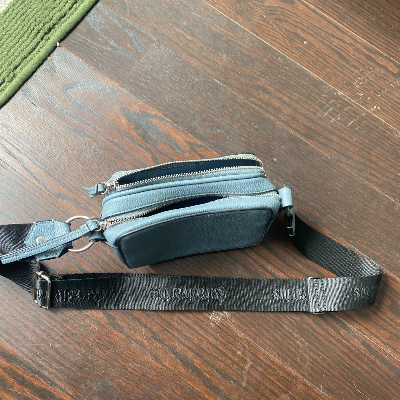 Blue mini purse, can be cross body. Used but good... - Depop