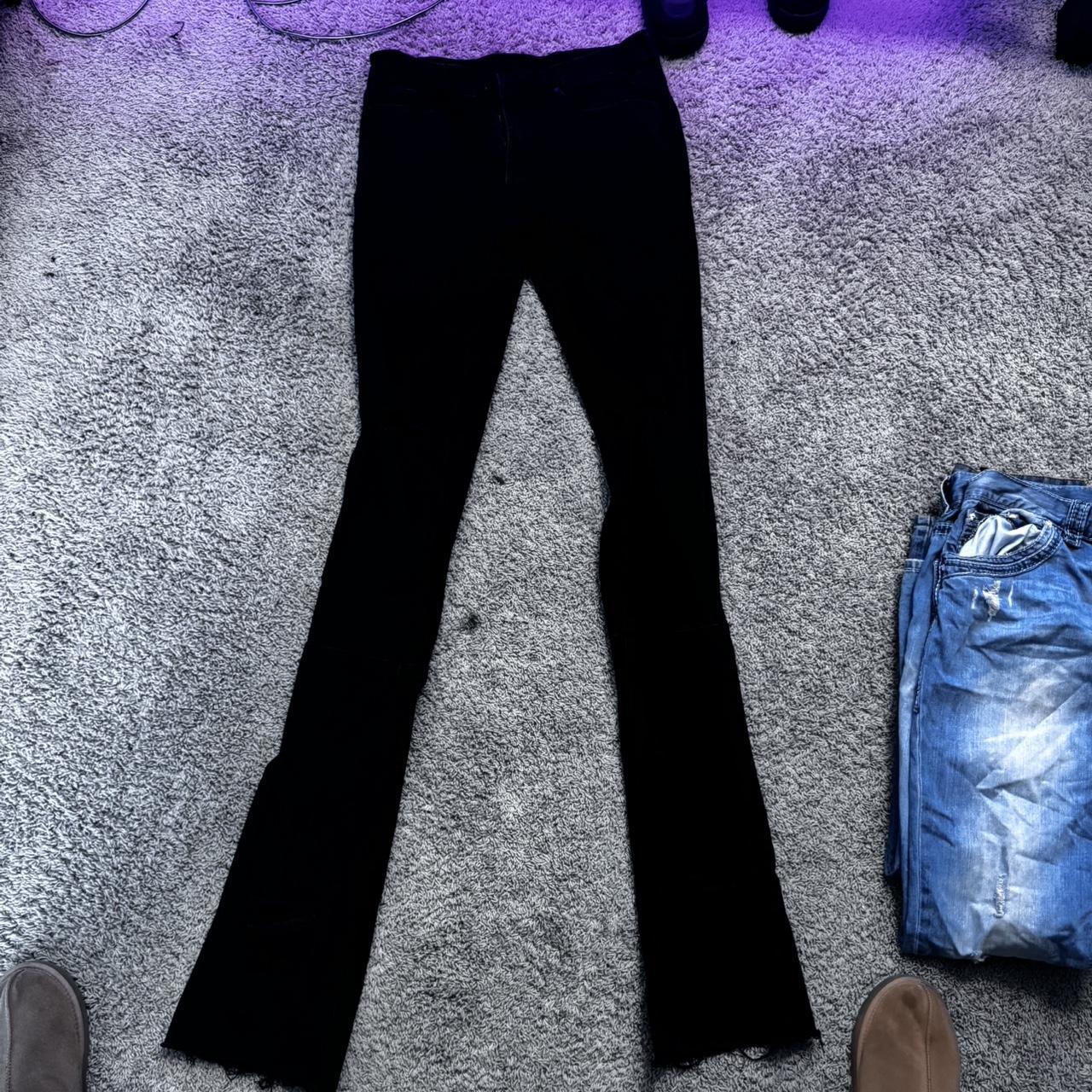 Rockstar original flared superstacked black jeans... - Depop