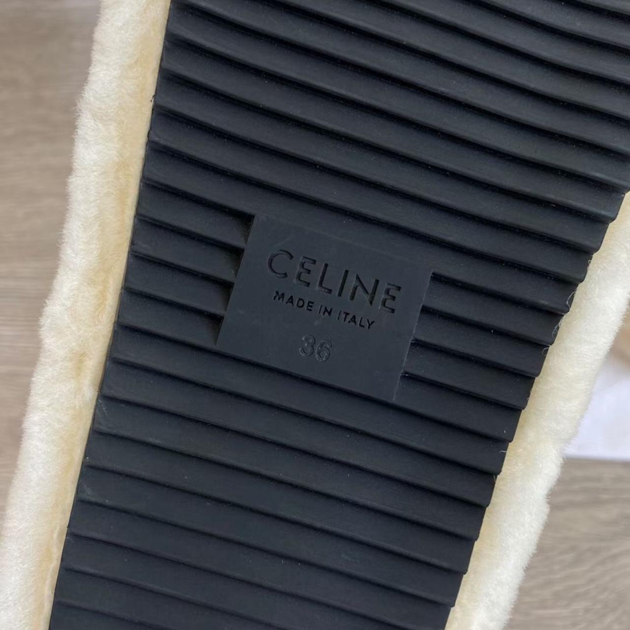 CELINE Women's Woolen plush lazy slippers Size 7 - Depop