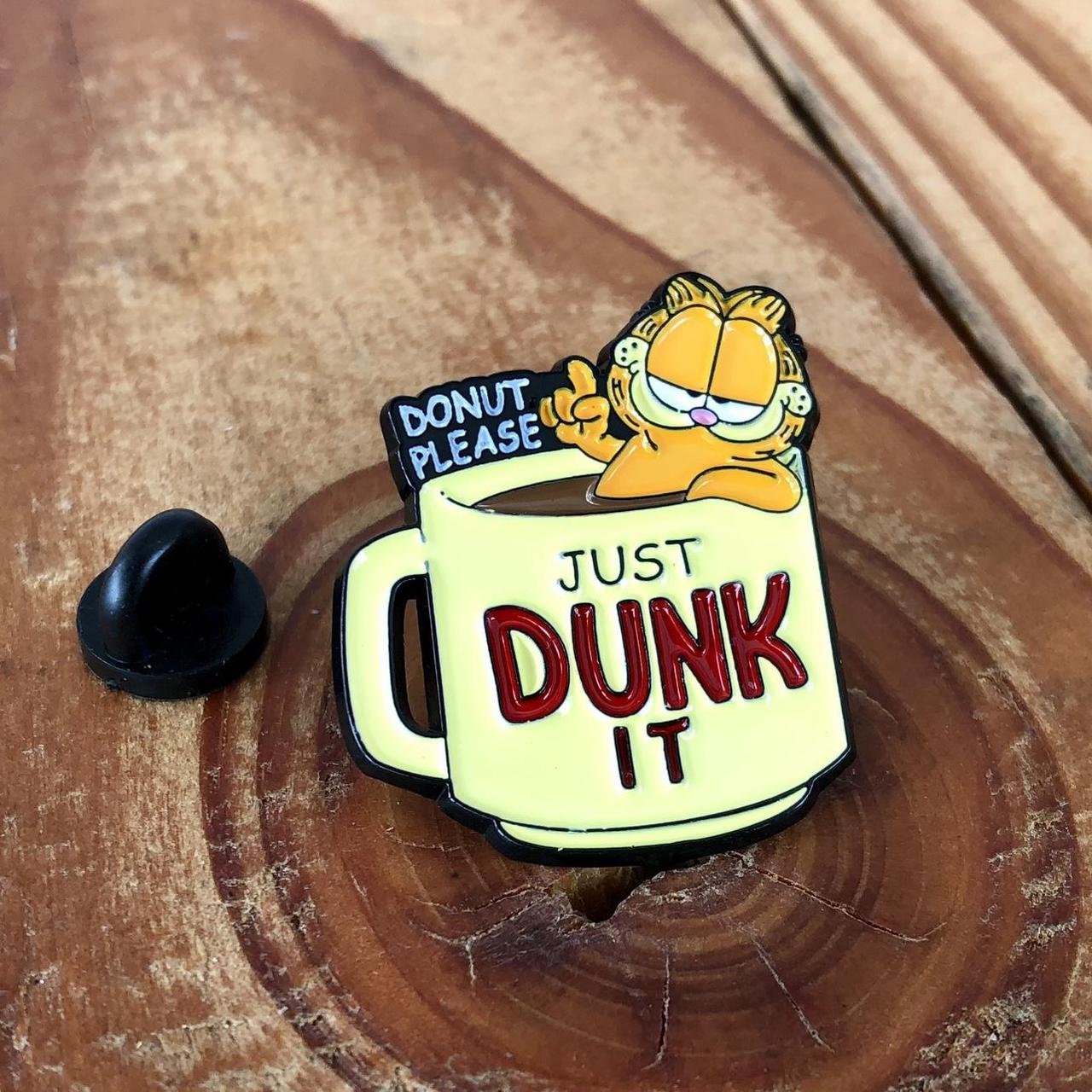 Garfield / Just Dunk It Soft Enamel Pin Badge. New... - Depop