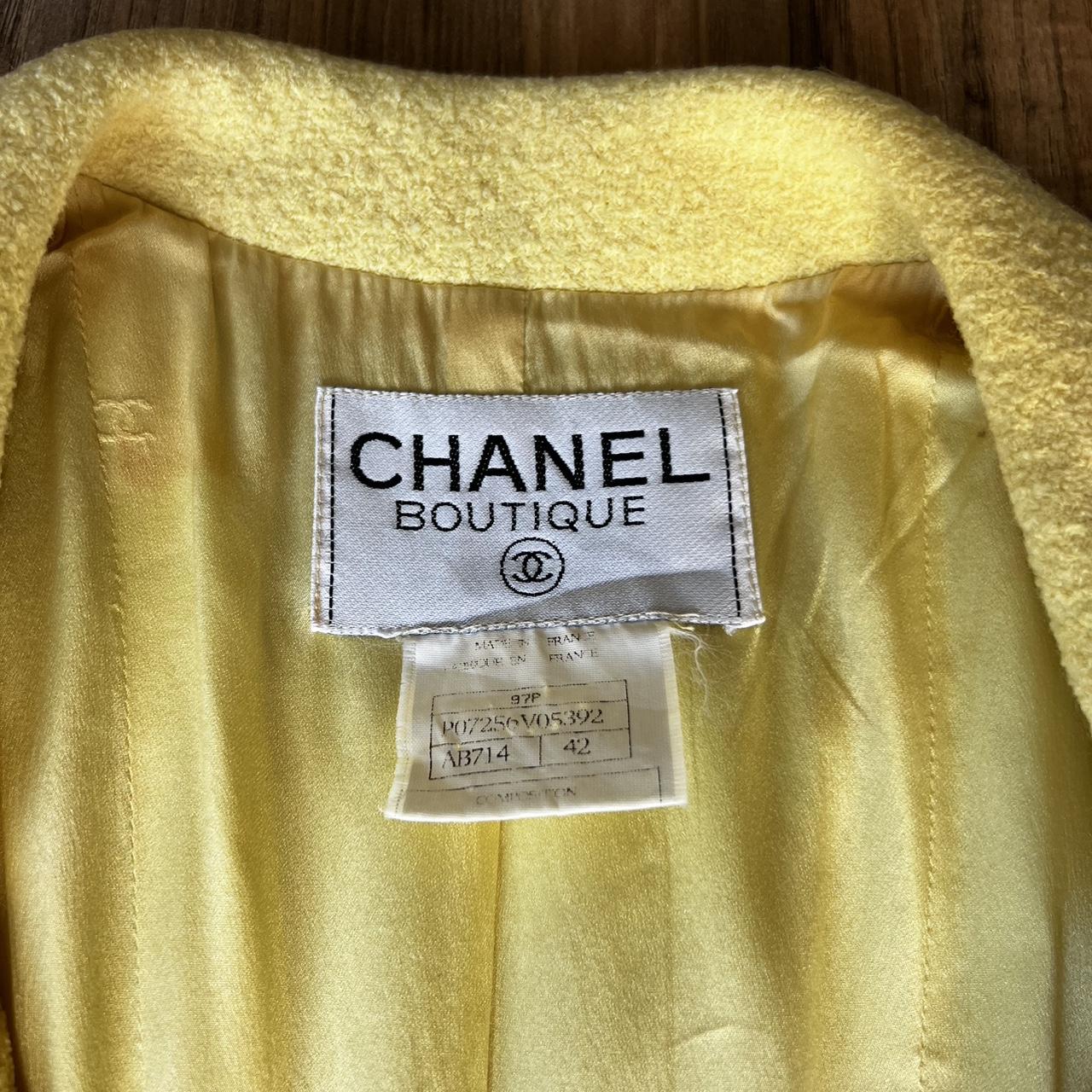 Stunning Spring 1997 canary yellow Chanel Jacket... - Depop