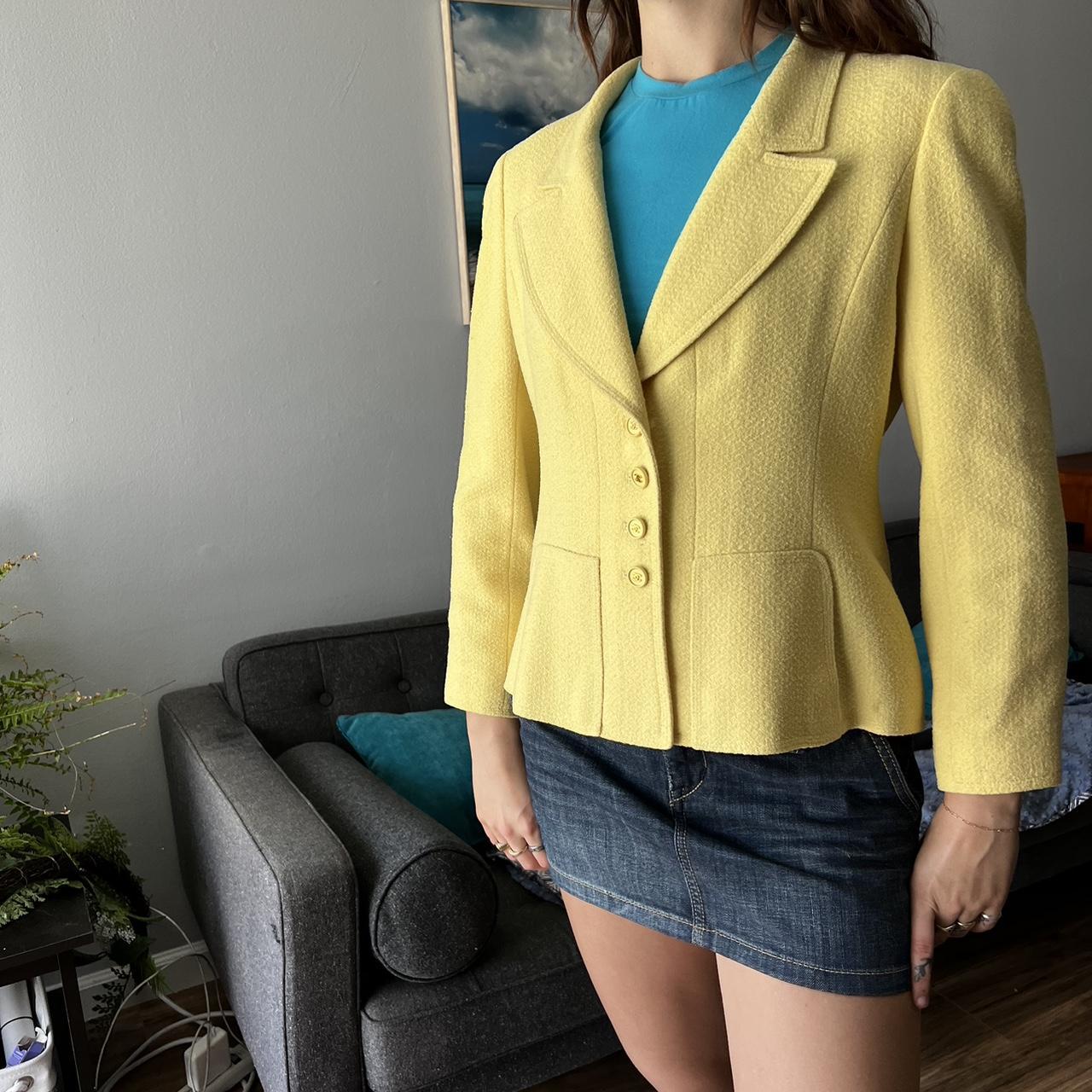 Stunning Spring 1997 canary yellow Chanel Jacket... - Depop