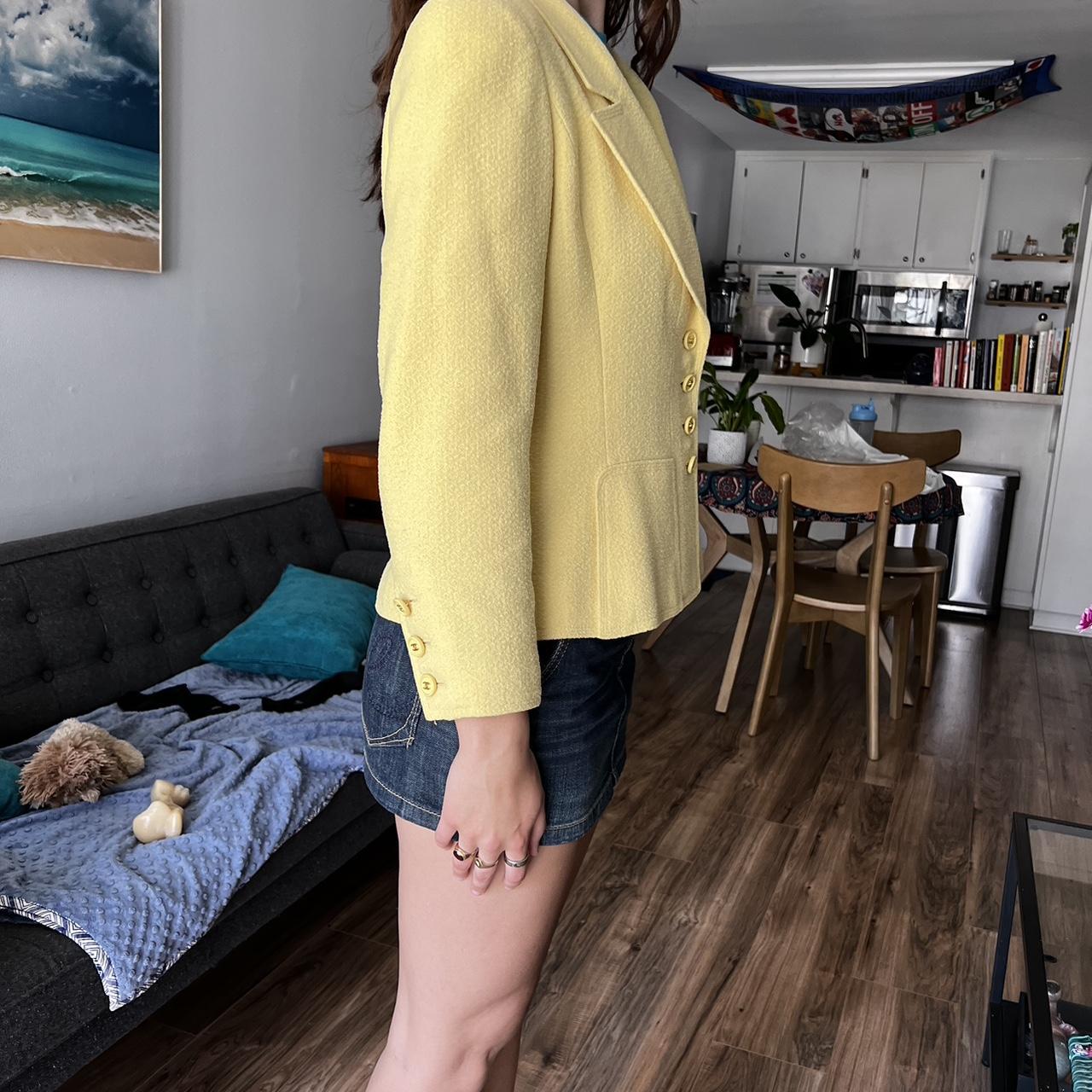 Stunning Spring 1997 canary yellow Chanel Jacket... - Depop