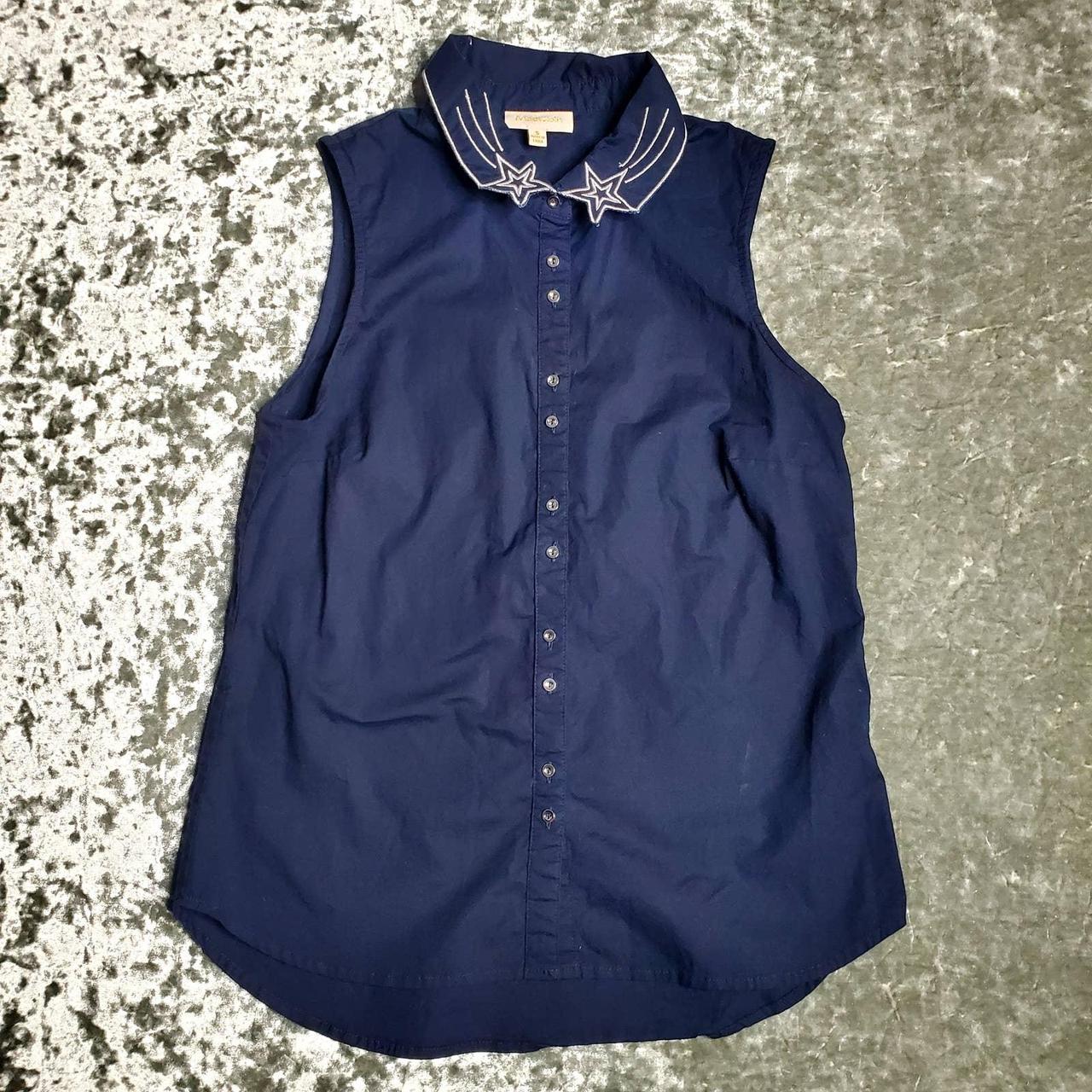 Modcloth Rare Shooting Star Sleeveless Blouse -... - Depop