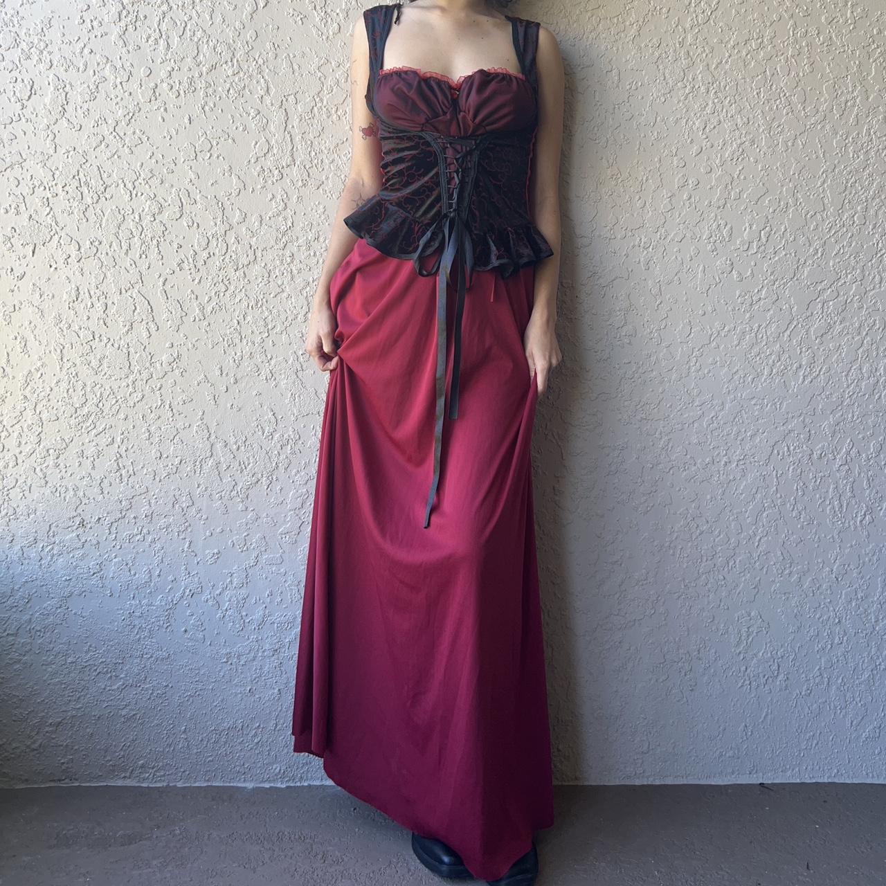 Gothic Vamp Corset Maxi Dress Size S/M Corset... - Depop