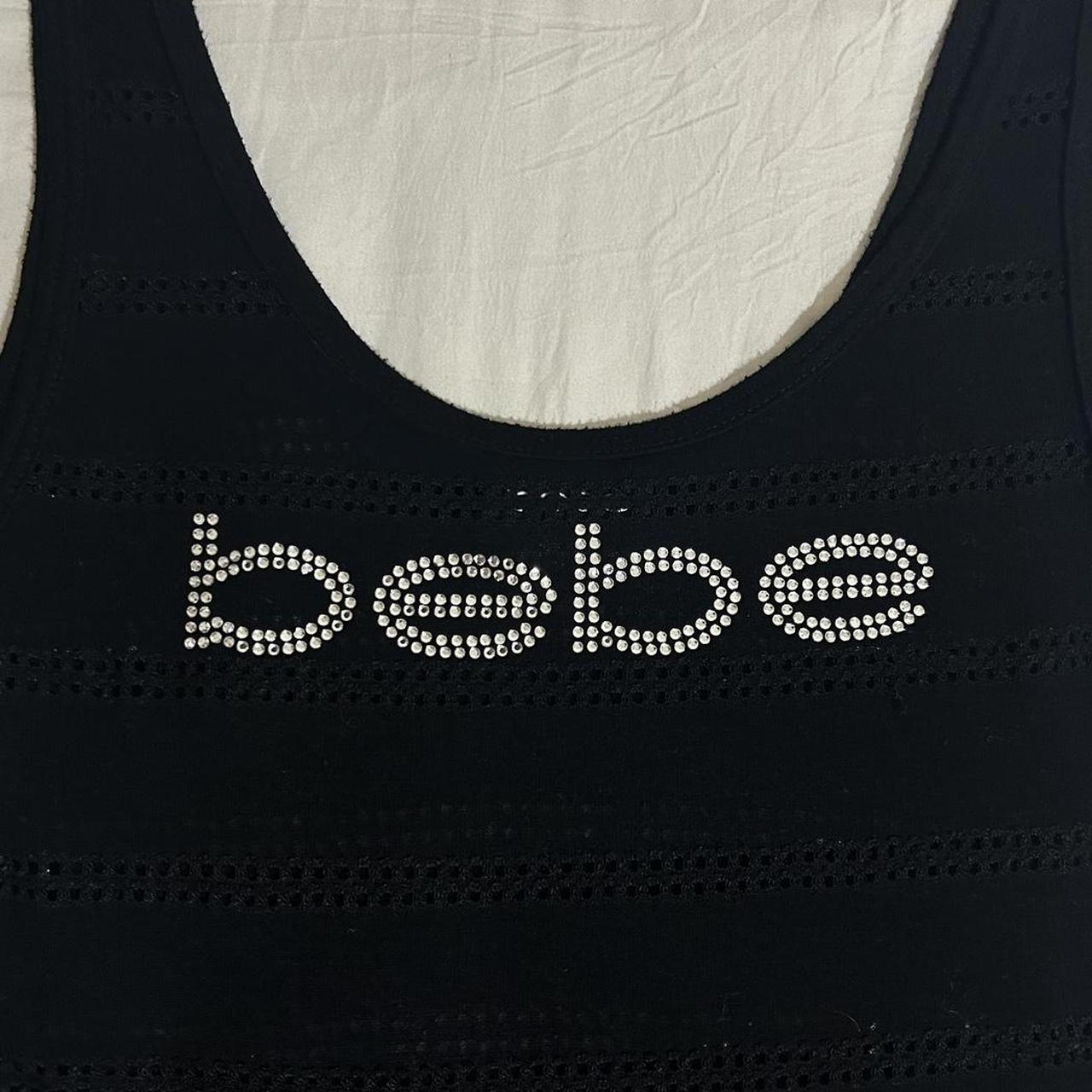 Bebe black cami / tank top with rhinestones Has... - Depop