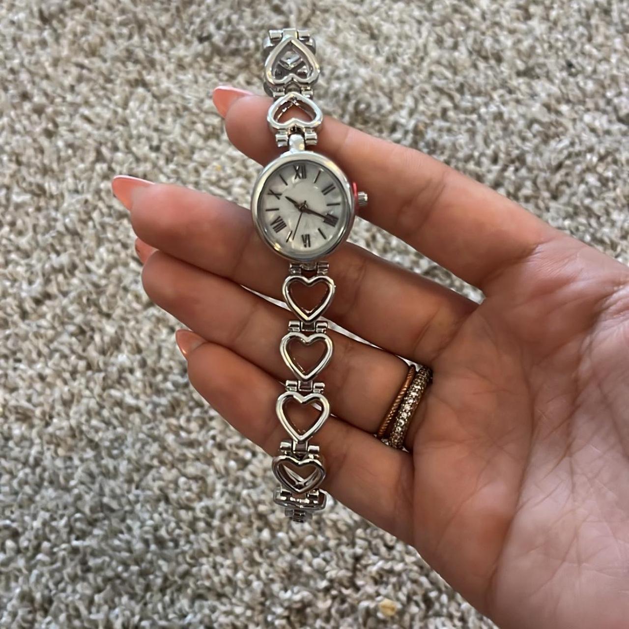 Silver heart watch - a timeless accessory... | Depop