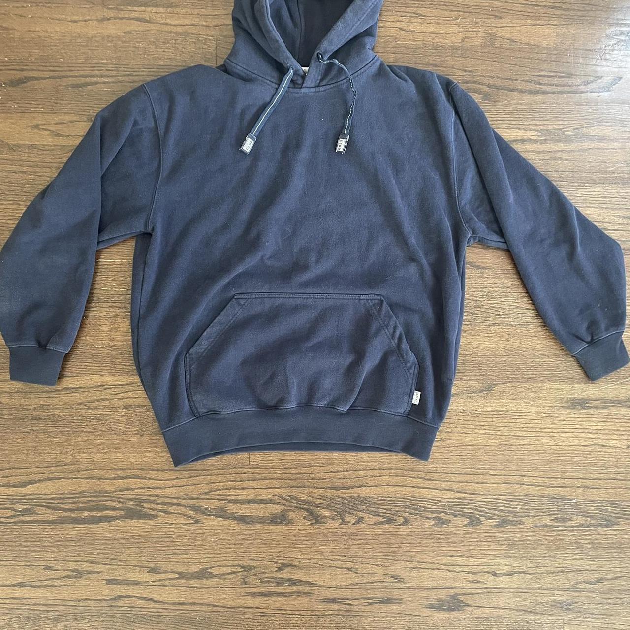 Large navy heavyweight proclub hoodie no rips no... - Depop