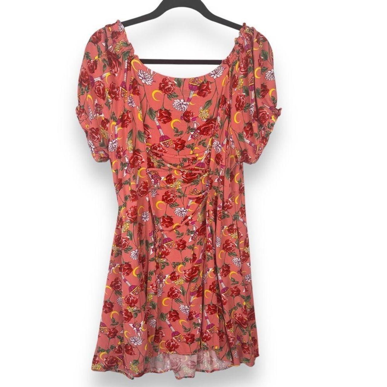 Sailor Moon Dress Sz 3 (XL 1X) Floral Moon Anime... - Depop