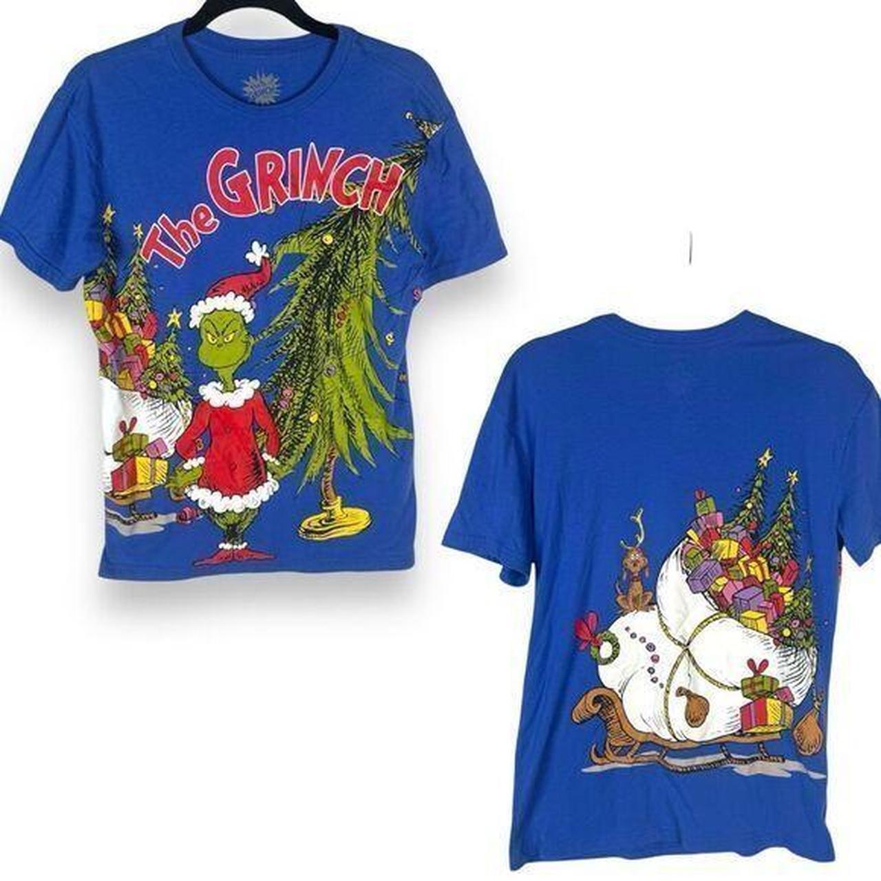 The Grinch Front & Back Christmas T-Shirt Small Dr... | Depop