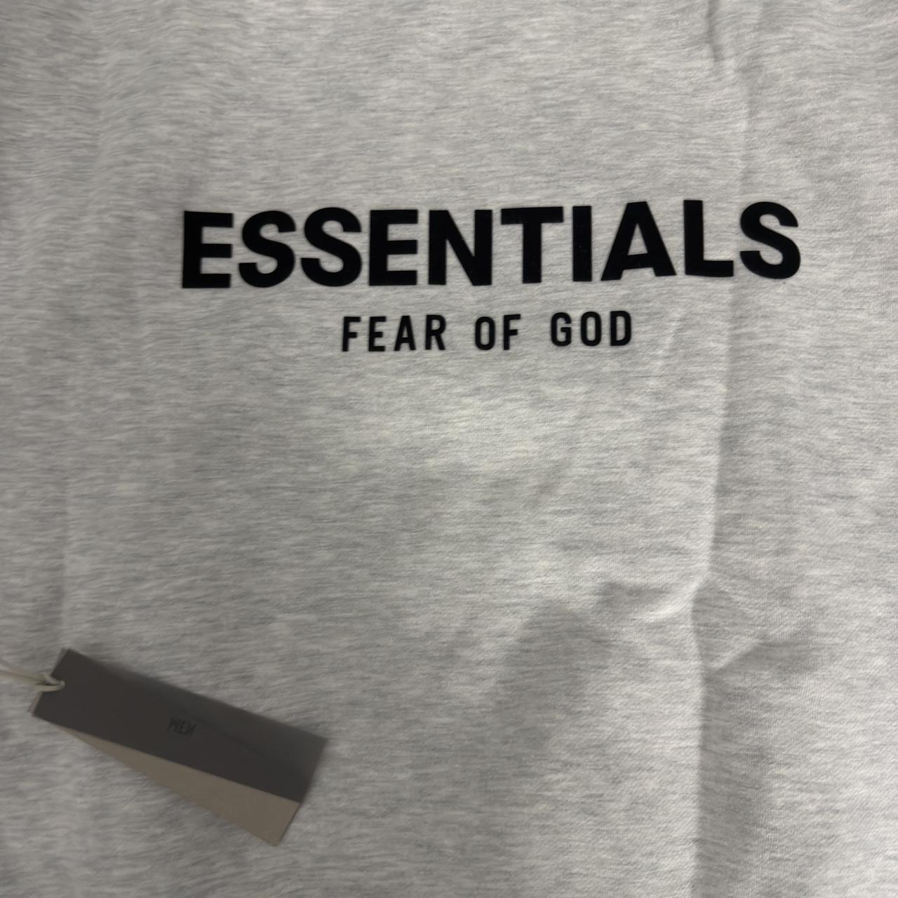 Light Oat Grey Fear of God Essentials hoodie Size... | Depop