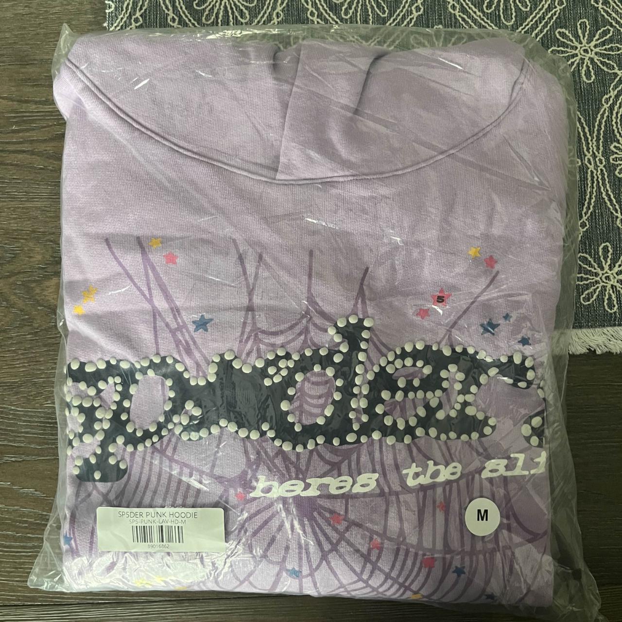 Sp5der Hoodie Acai Purple Size M Brand new with... - Depop