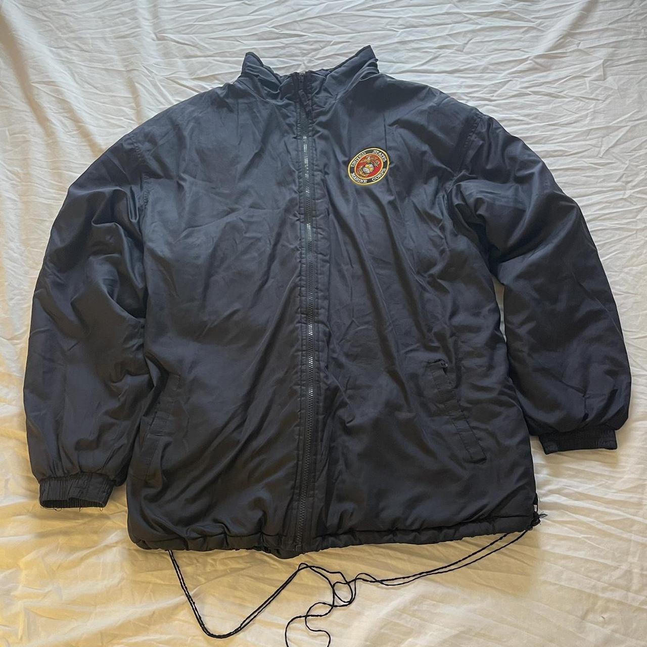 US MARINE CORPS Puffer Shell Jacket Coat Size... - Depop