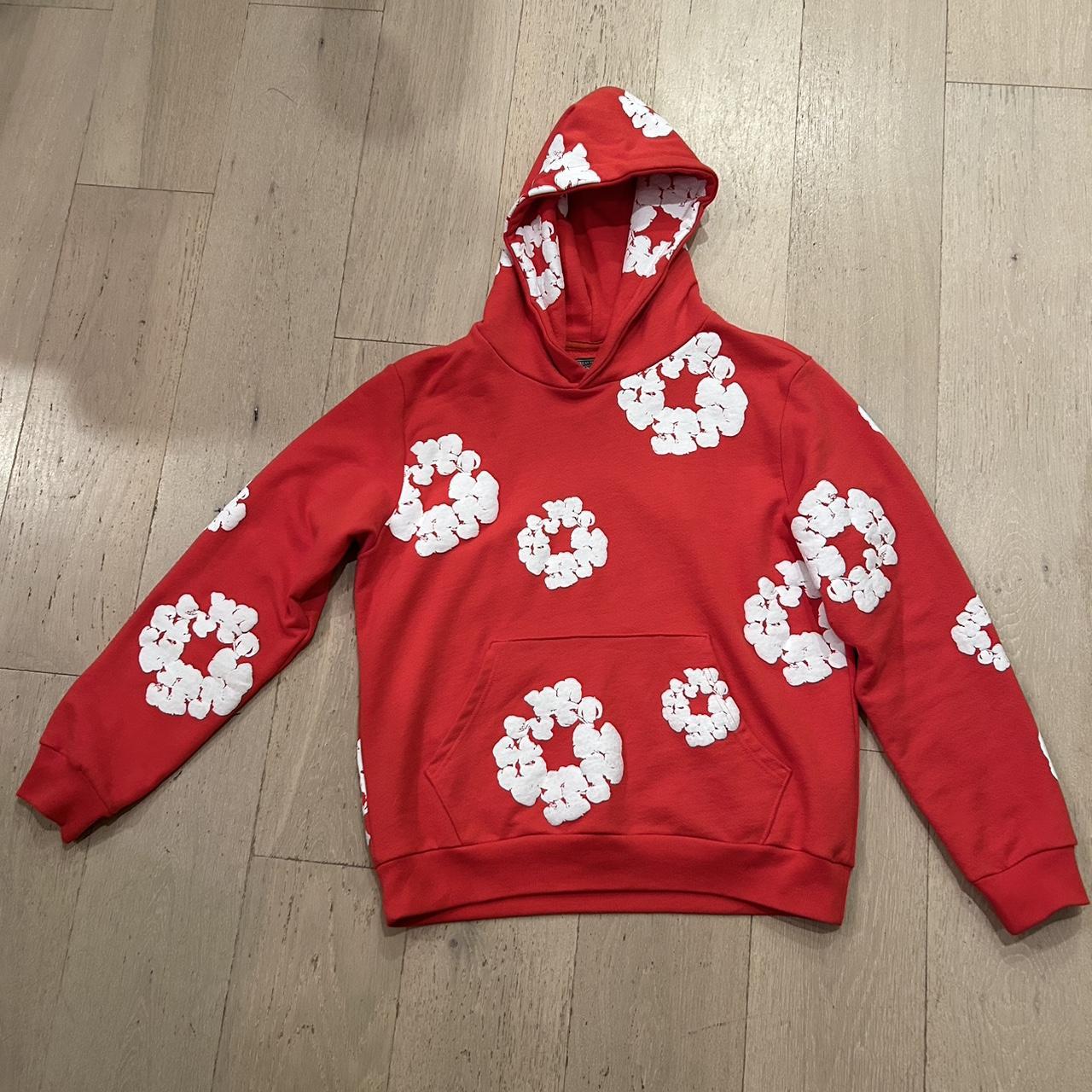 Denim Tears Hoodie, size small, red - Depop