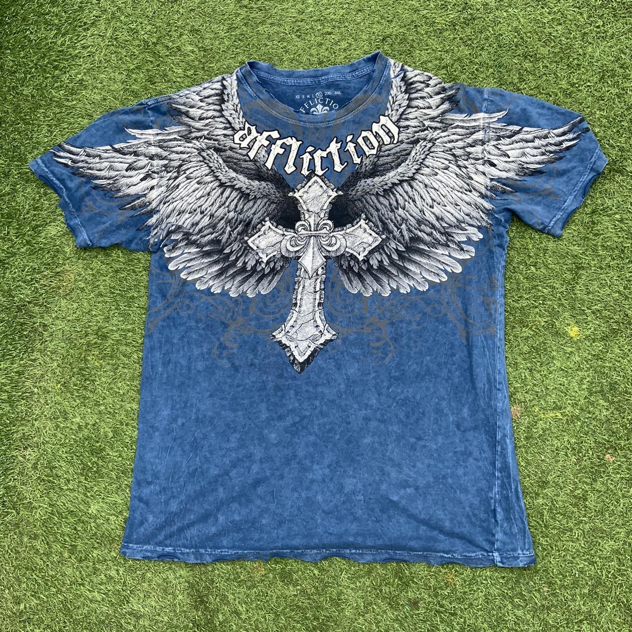 Insane affliction shirt almost fits like a 2XL ... - Depop