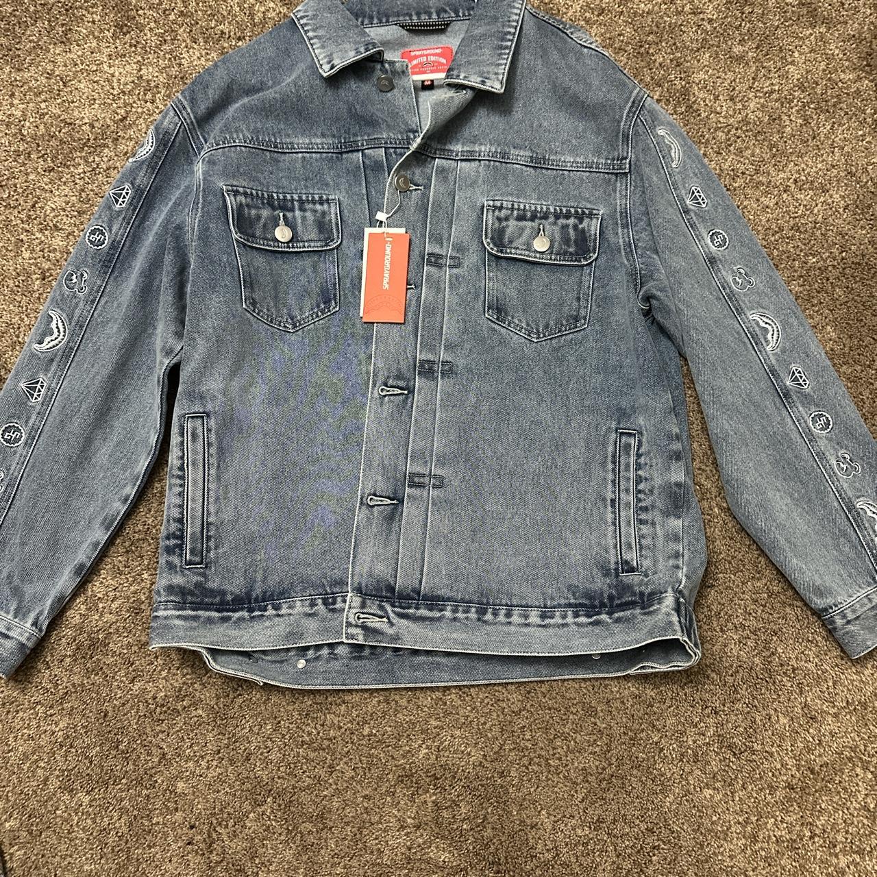 Limited edition Blue spray ground Jean jacket brand... - Depop