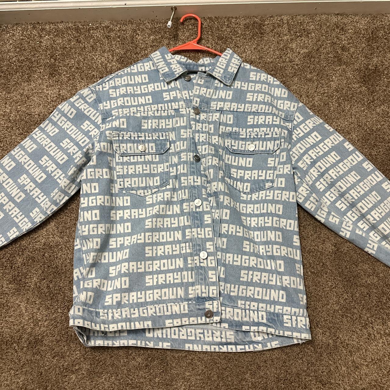 Limited edition spray ground Jean jacket brand new... - Depop