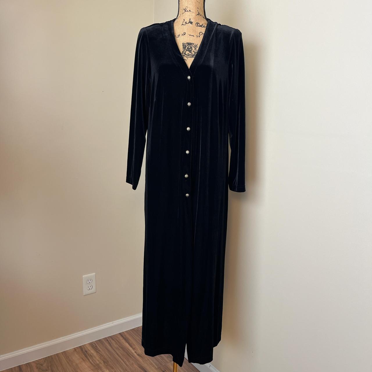 90s Vintage Black Velvet Jacket Brand: Ronni Nicole... - Depop