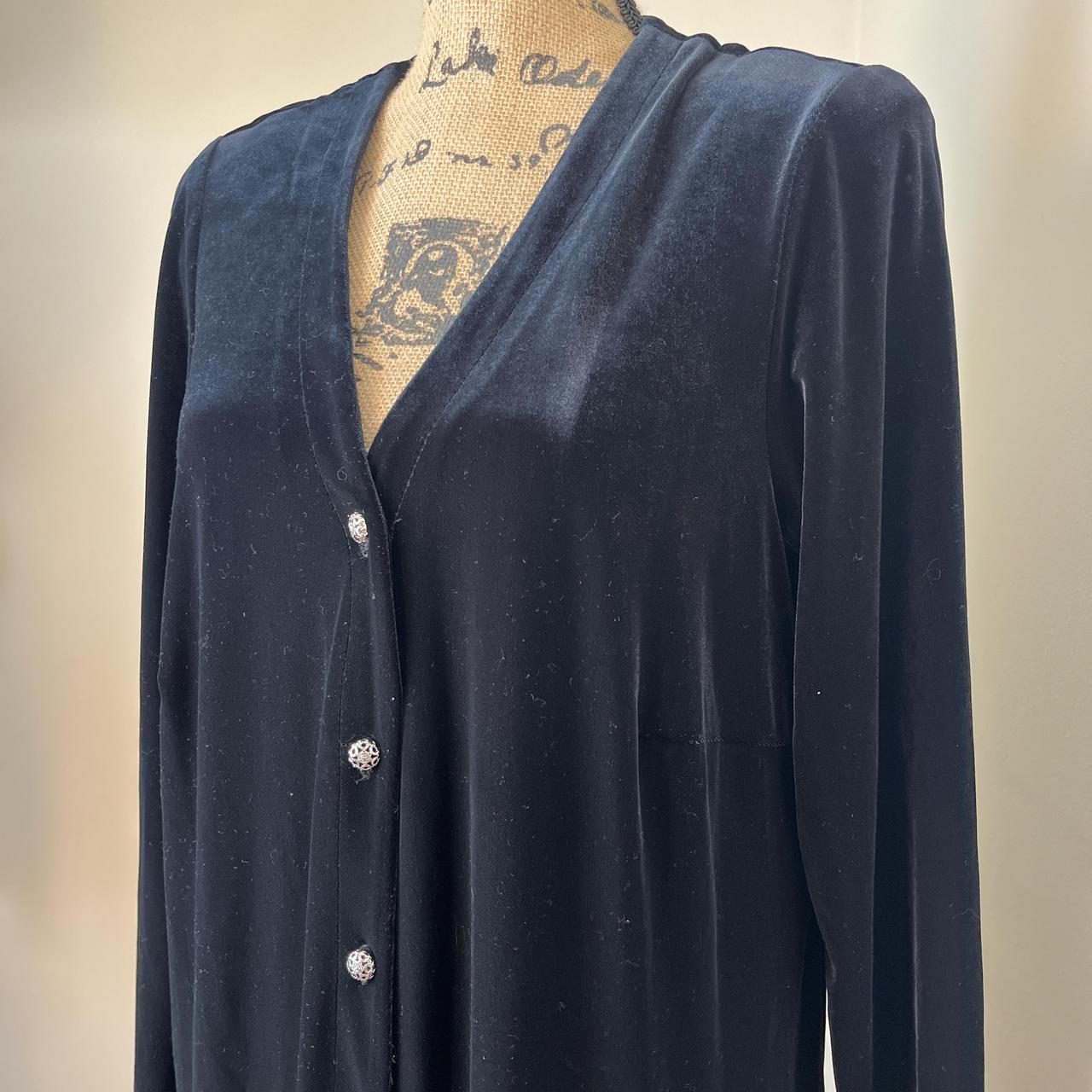 90s Vintage Black Velvet Jacket Brand: Ronni Nicole... - Depop