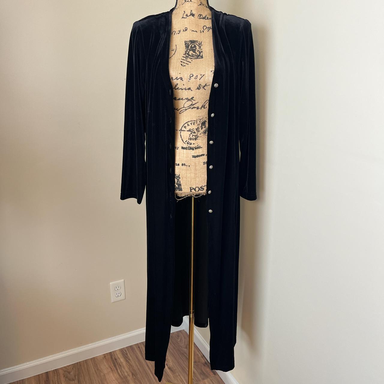 90s Vintage Black Velvet Jacket Brand: Ronni Nicole... - Depop