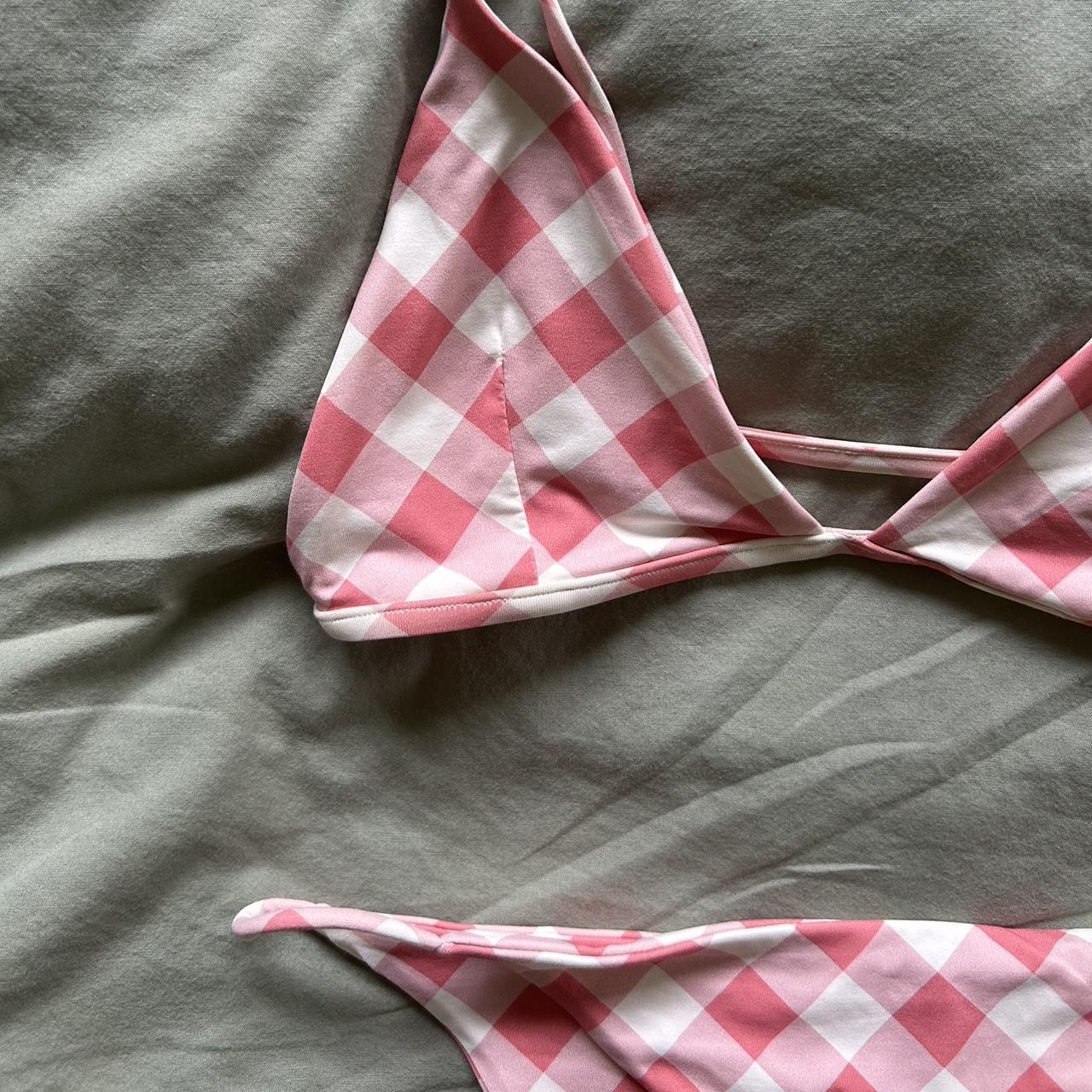 Toast Swim Gingham Pinkwhite Bikini Set Signature Depop