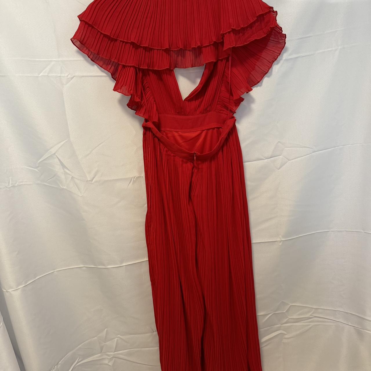 Red open back maxi dress Never worn - Depop