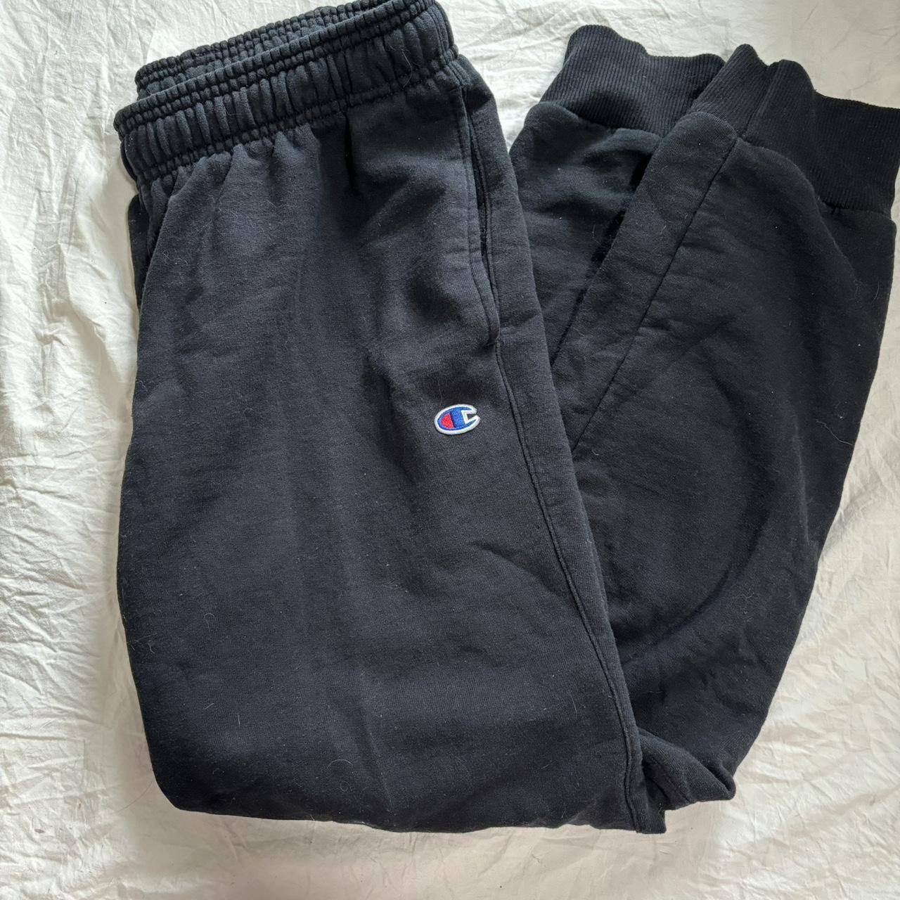 black medium champion sweats - Depop