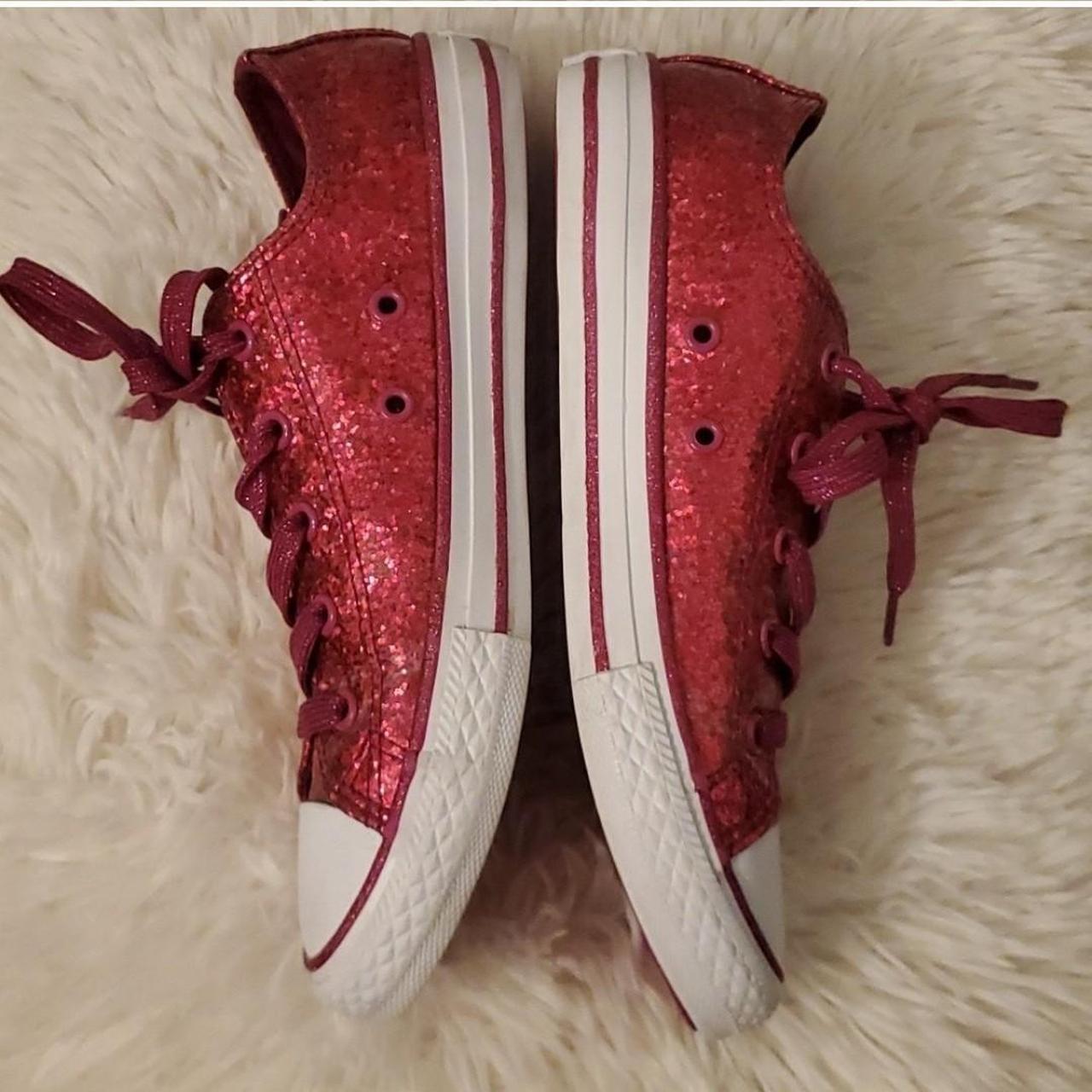 Red sparkly converse shoes store