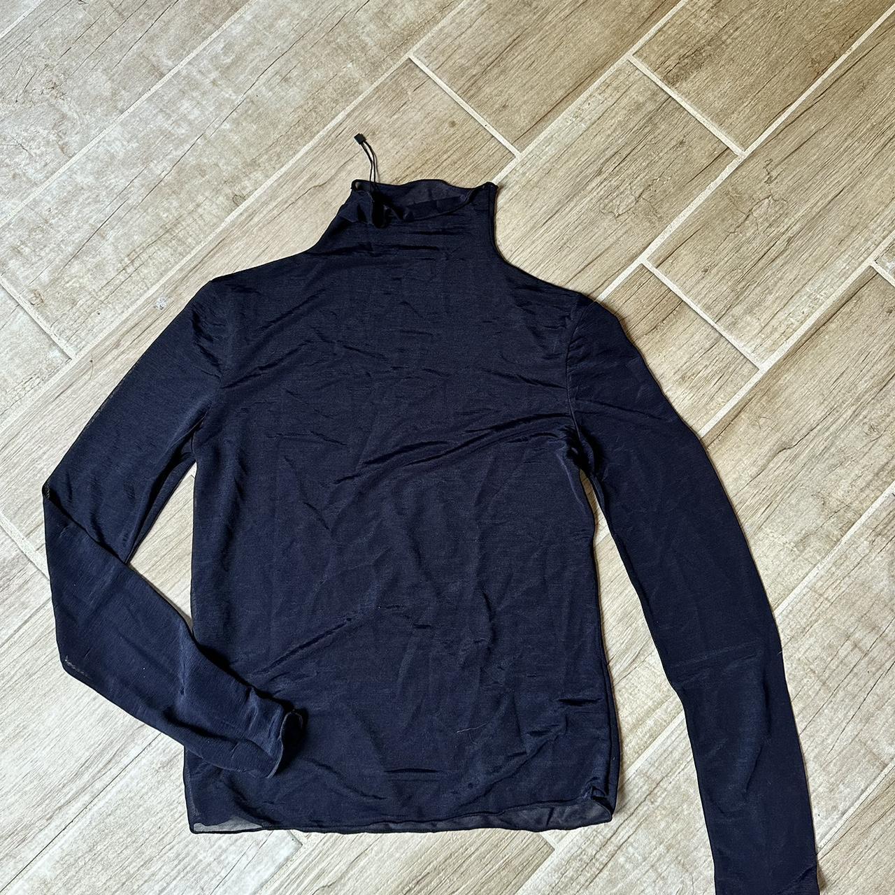 Zara navy mesh top - Depop