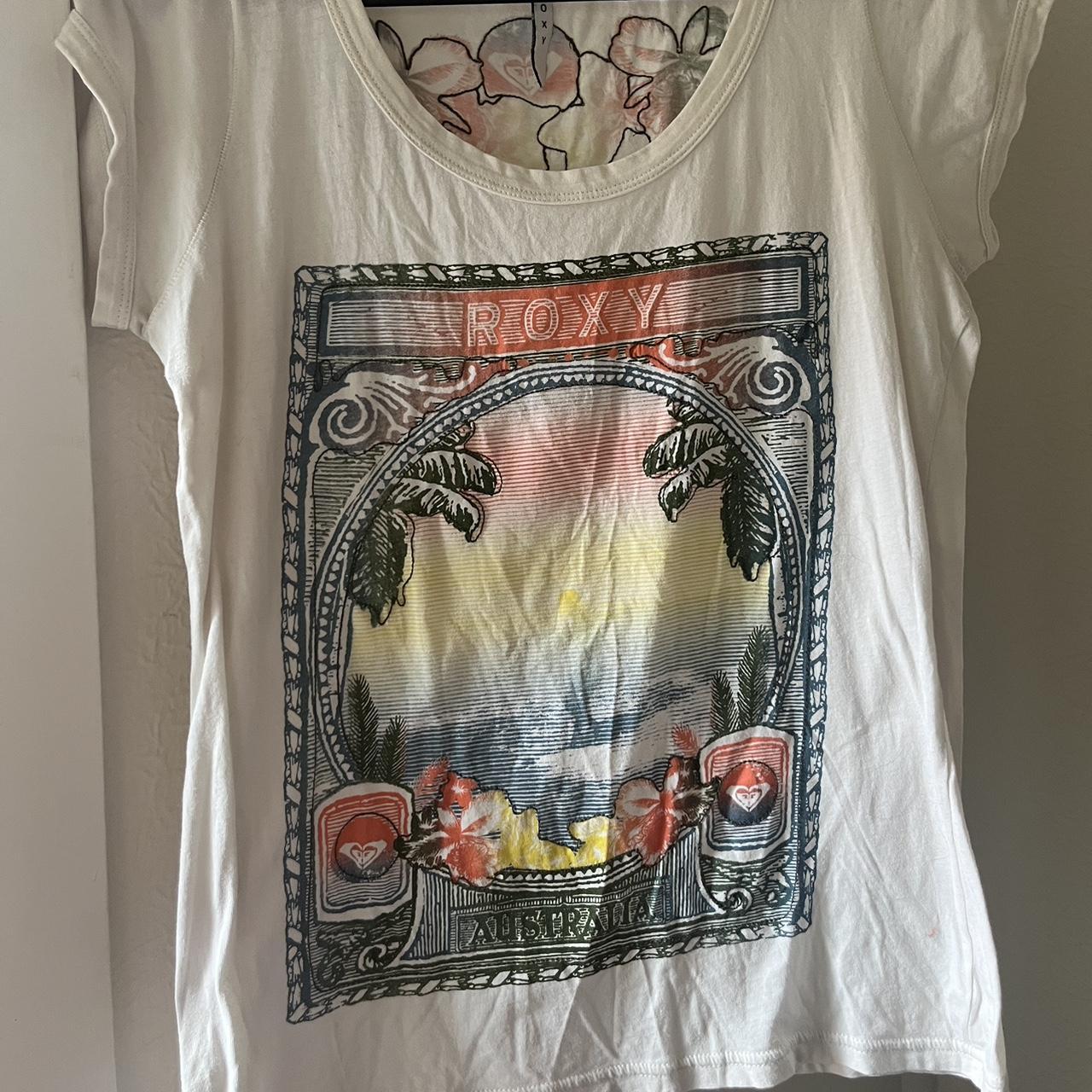 Vintage Roxy t-shirt. Made in early 90s. Embroidery... - Depop