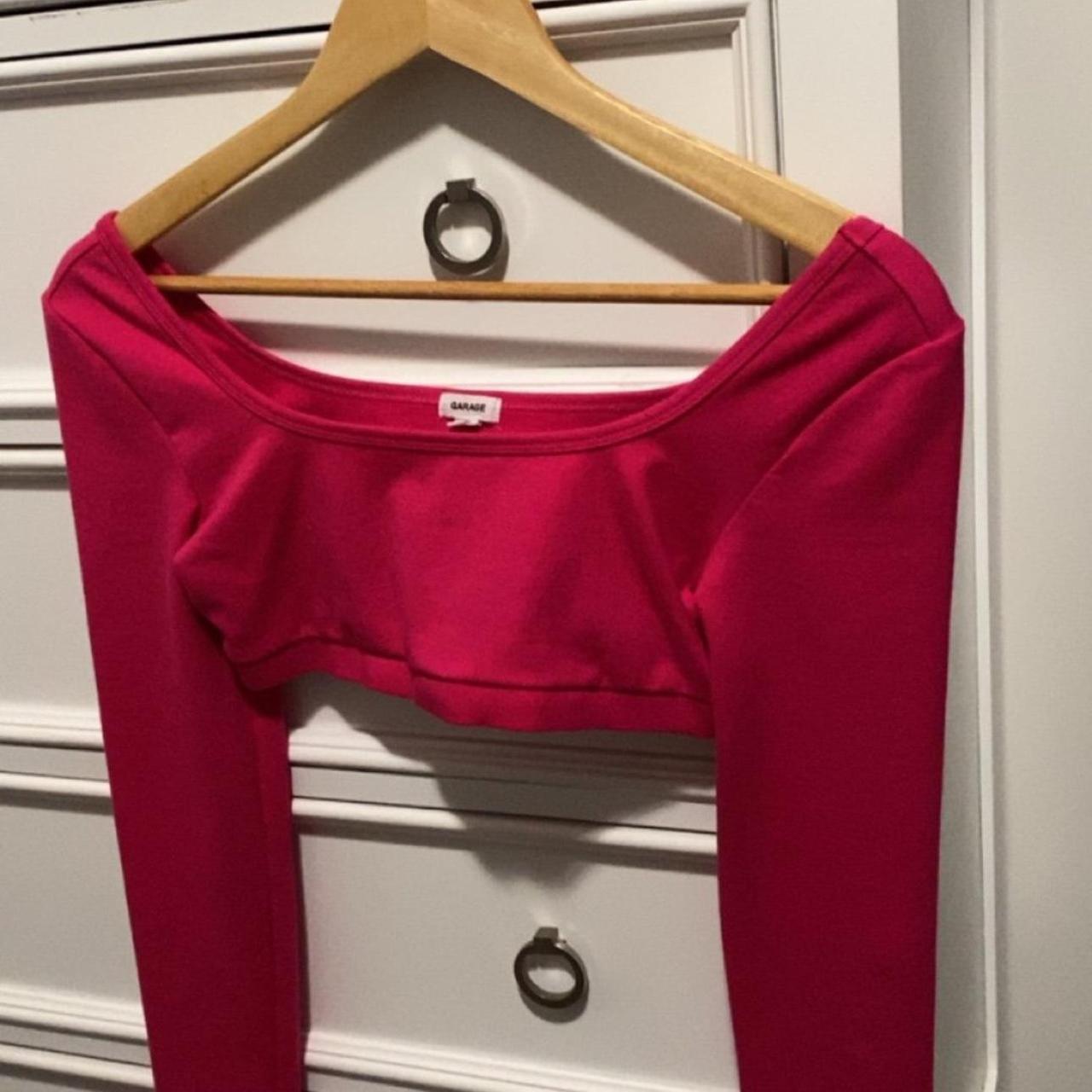 garage pink long sleeve crop top - Depop