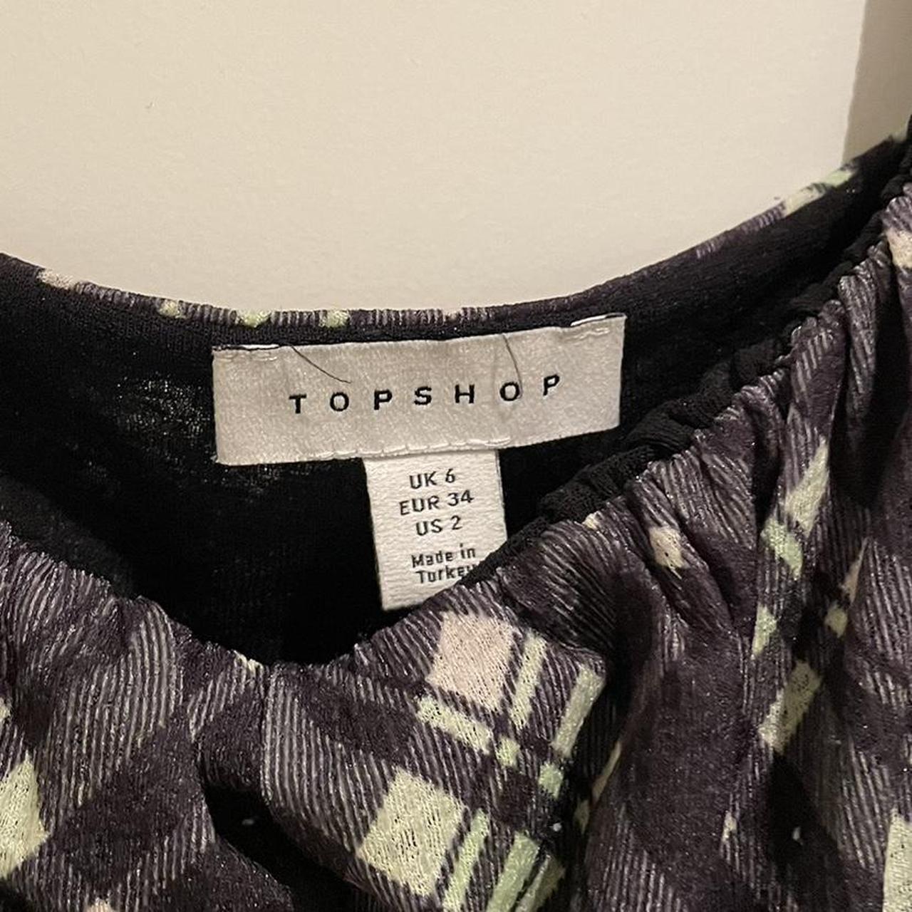 Ganni style tartan midi dress with ballon sleeve... - Depop