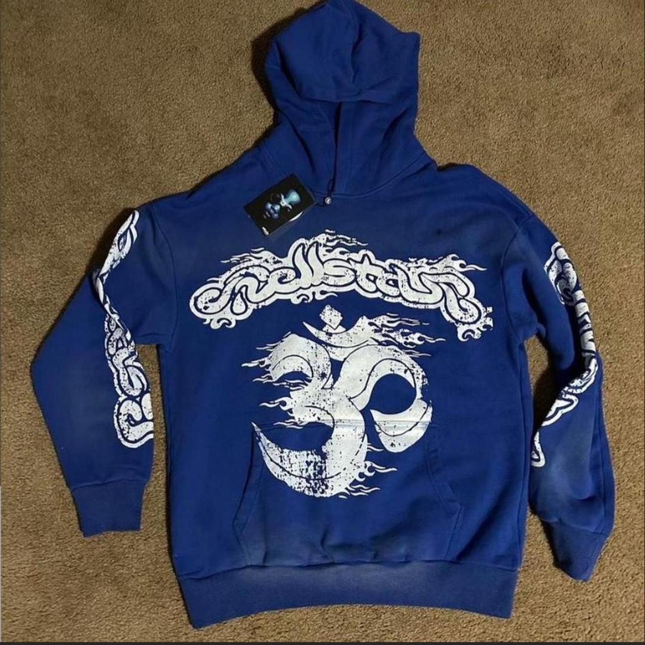 XL blue hellstar hoodie 0 - Depop