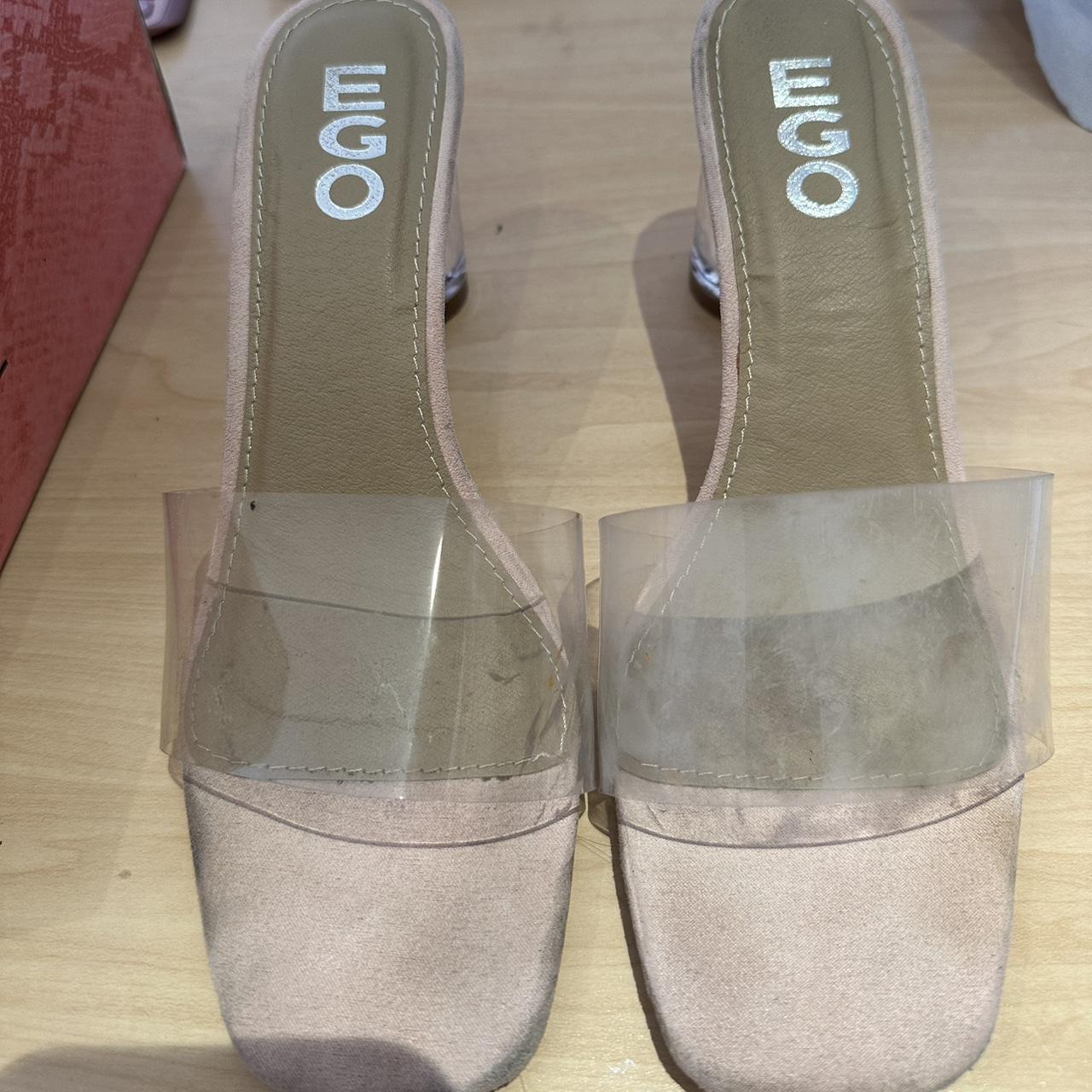 Selling these perspex clear mules/heels from EGO -... - Depop