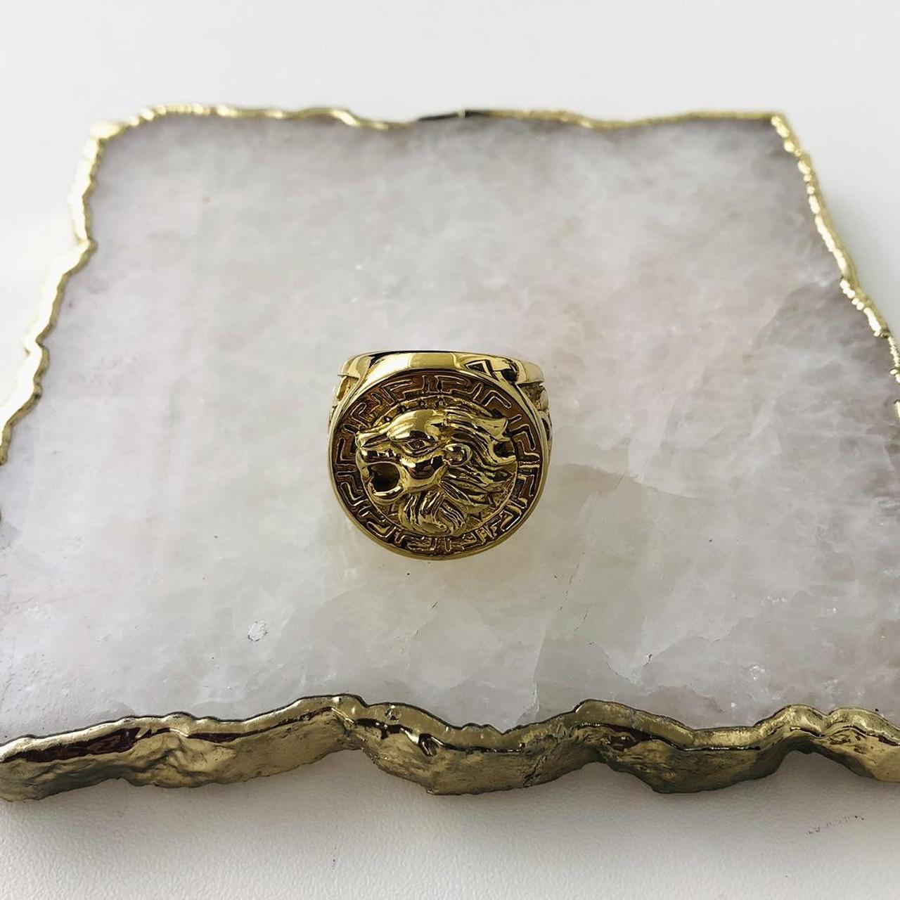 Lion Versace Style Ring Stain Steel Size 7 Unisex - Depop