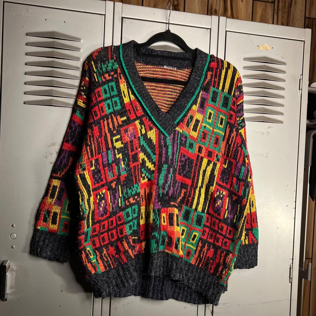 Vintage 1990s Biggie Retro Colored Coogi Style... - Depop