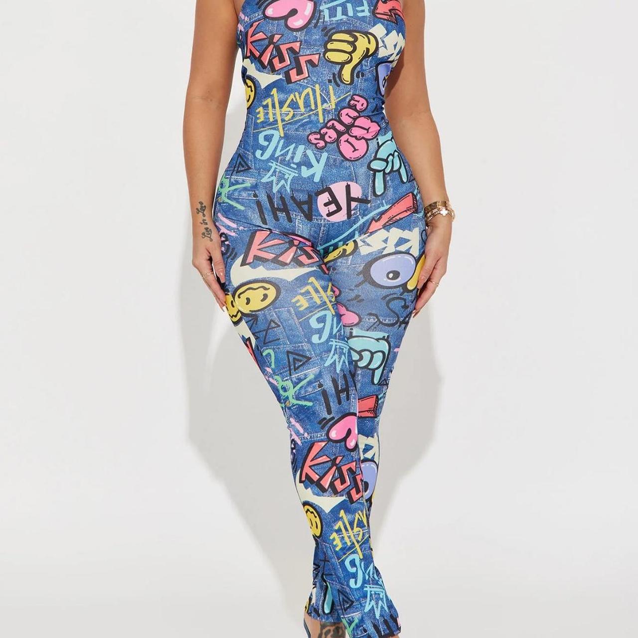 Multi color jumpsuit - Depop