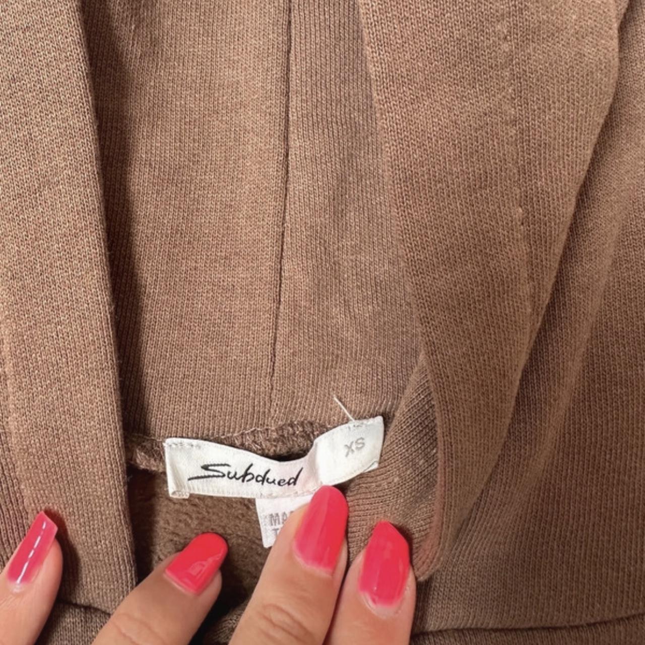 Subdued brown cropped hoodie Worn a few times Xs... - Depop