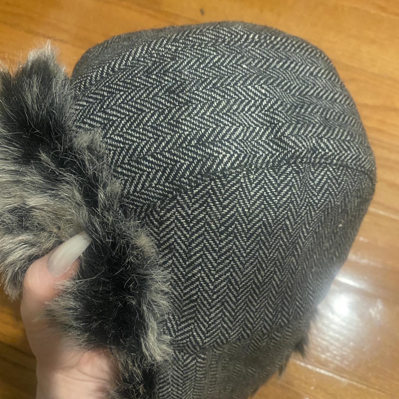 grey trapper hat very warm #y2k #emo #gyaru #scene - Depop