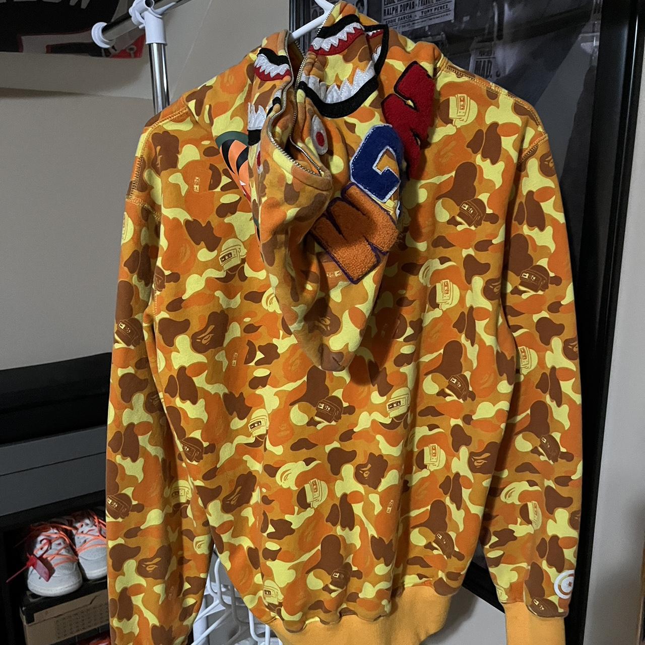 Orange Bape Jacket - Depop