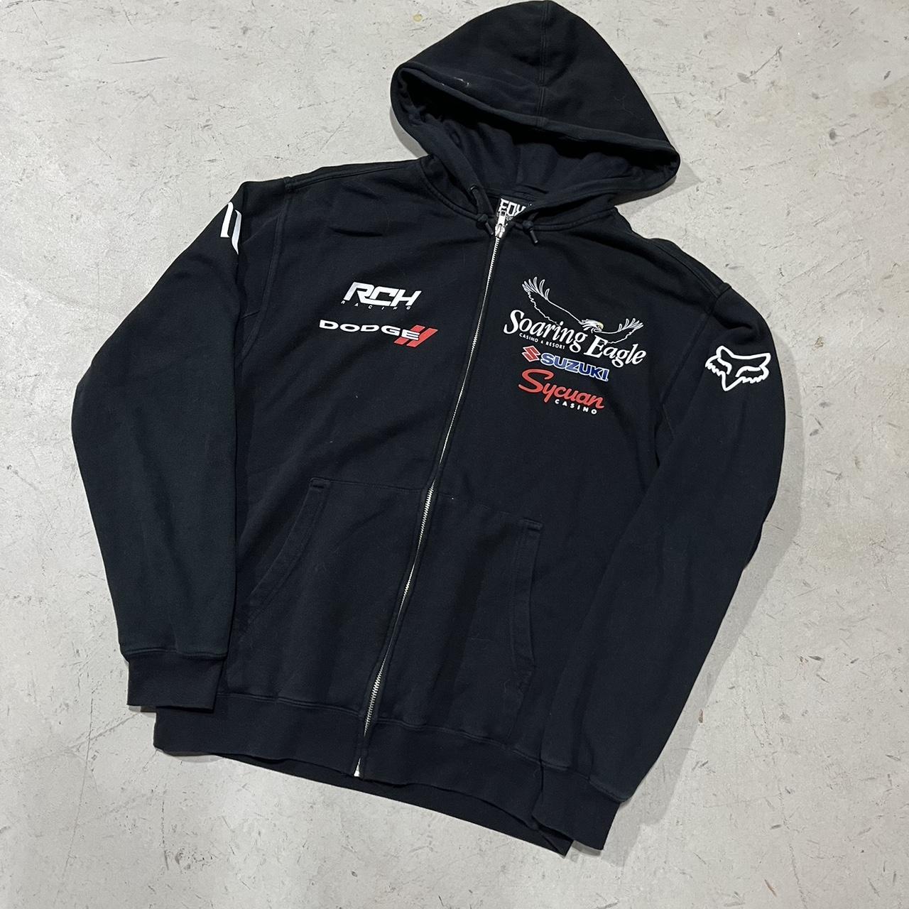 🚨 Fox Racing Zip Up Multi Logo Great Design And In ... - Depop